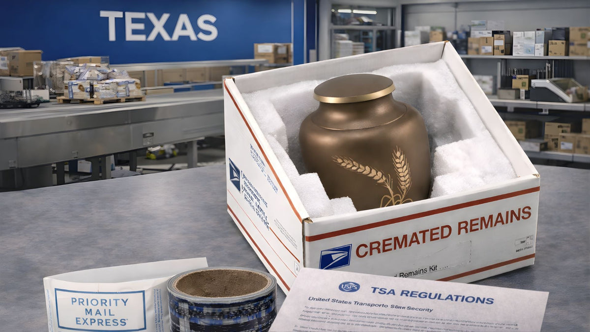 Flying or Shipping Ashes From Texas (2026): TSA Rules, USPS Shipping ...