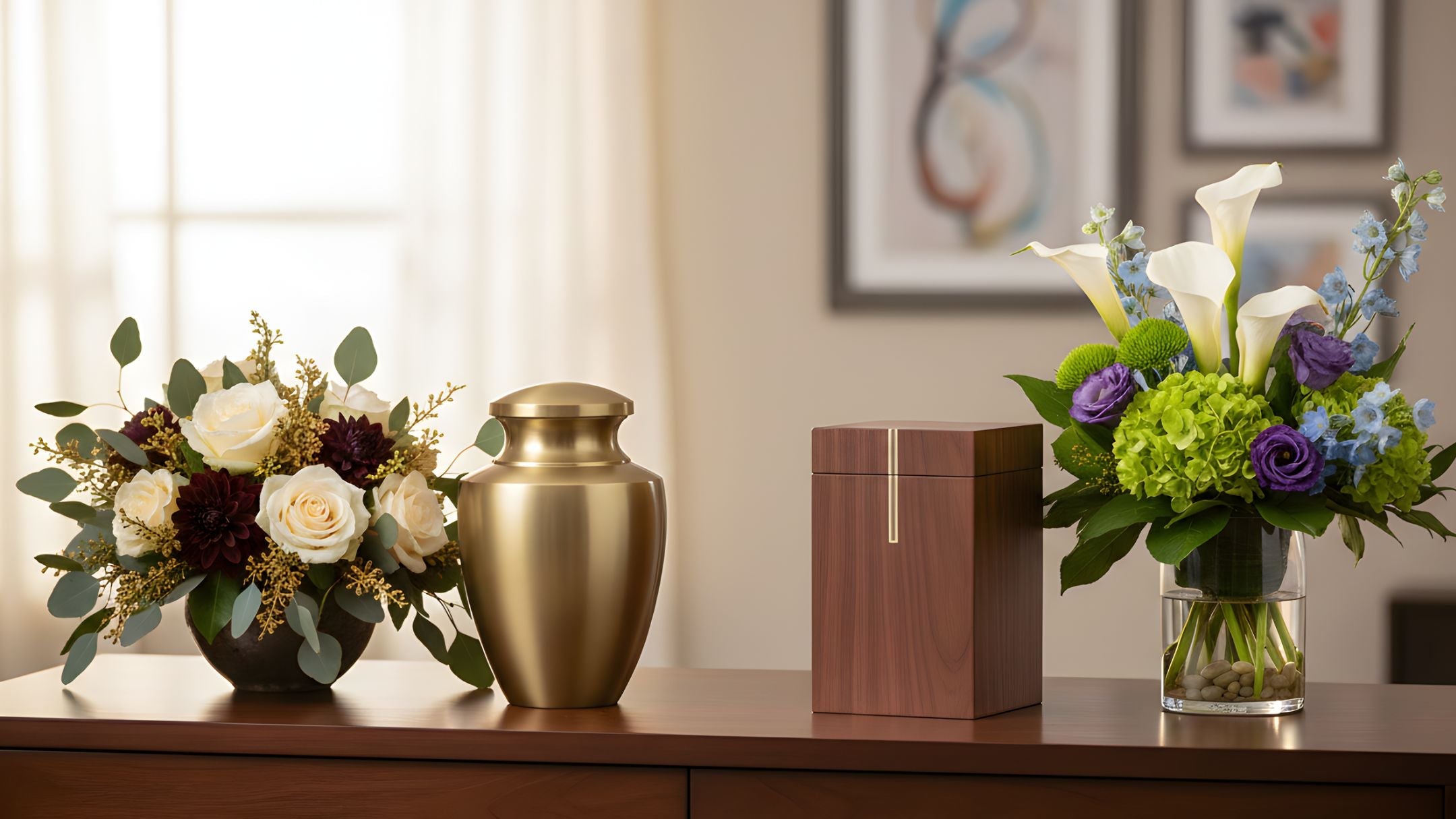 Flowers for Urn Displays: Arrangements That Complement Brass vs. Wood ...