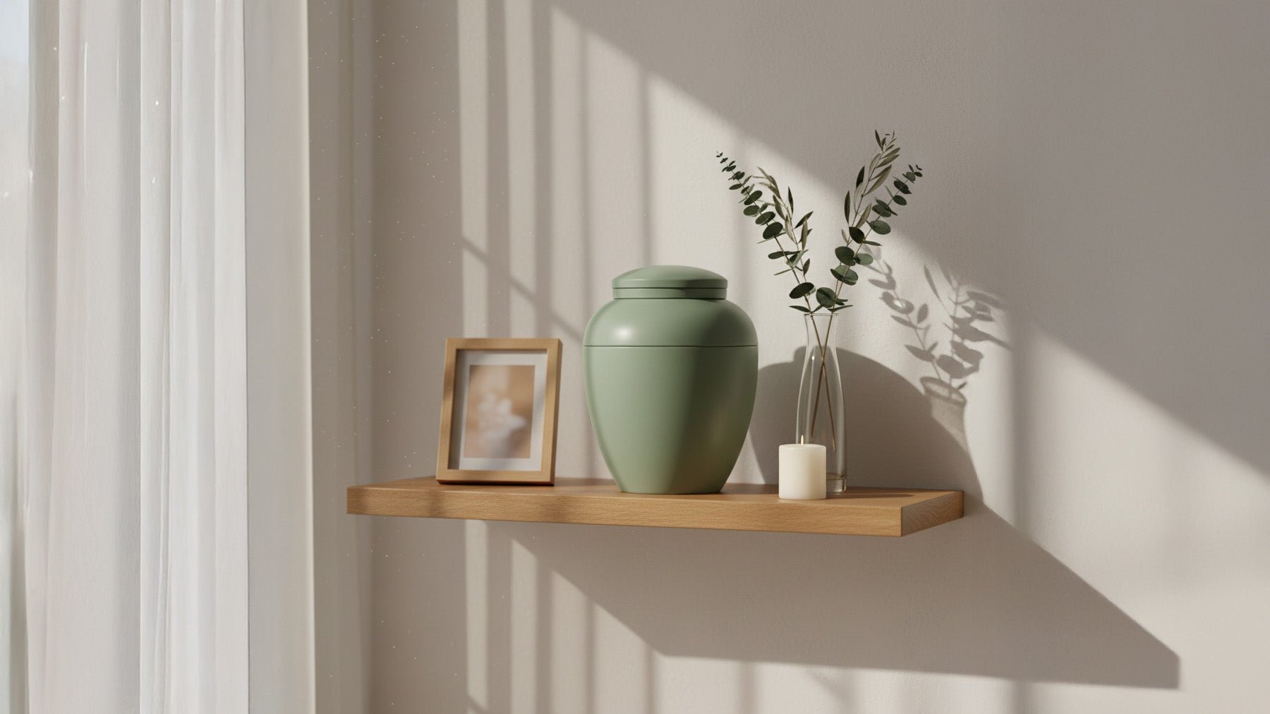How to Display a Cremation Urn at Home: Memorial Shelf and Table Ideas ...