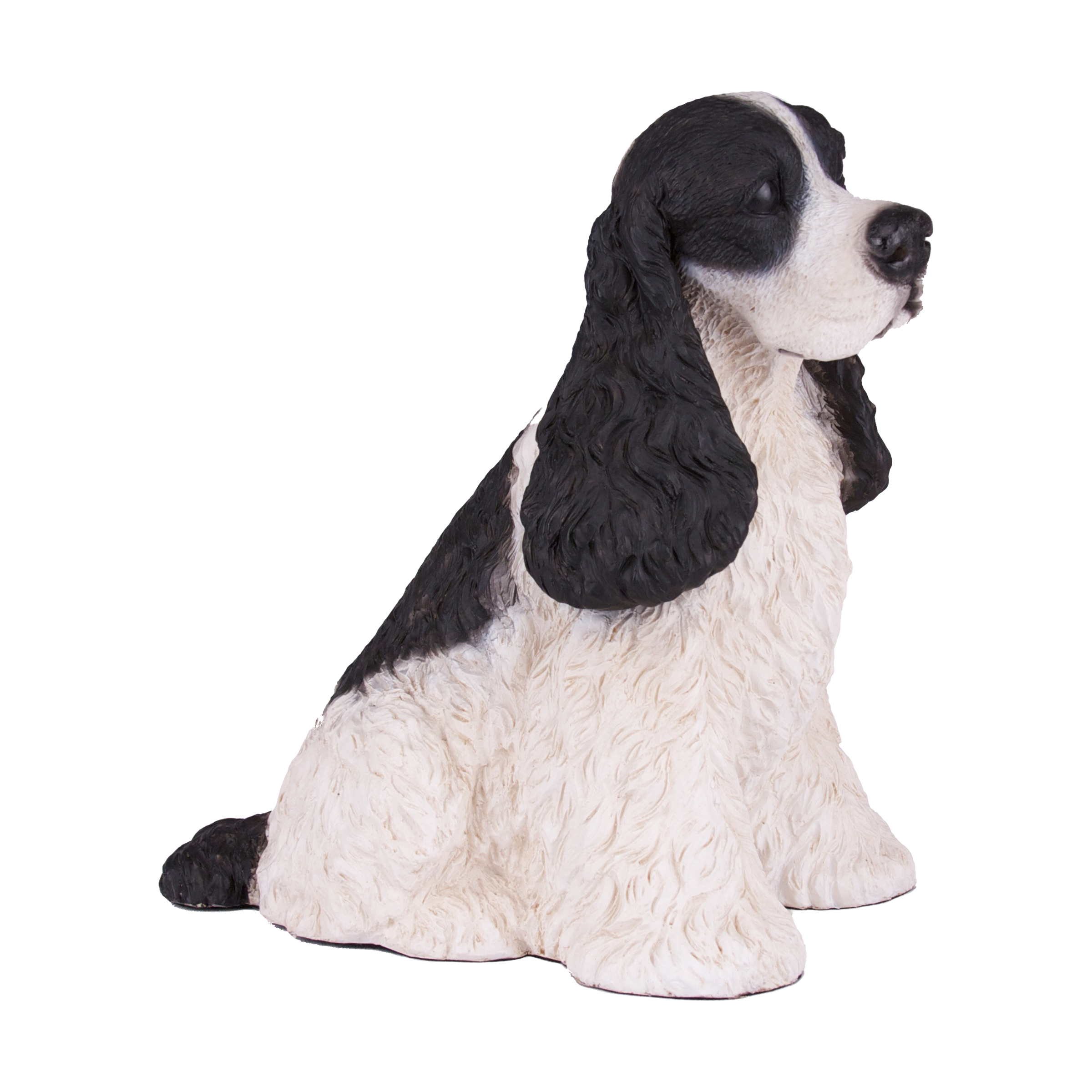 American Cocker Spaniel Urn | Black & White Resin Figurine | Funeral ...