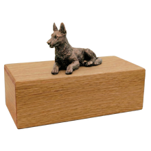 Simply Series Bronze German Shepherd Pet Urn | Oak & Walnut Base ...