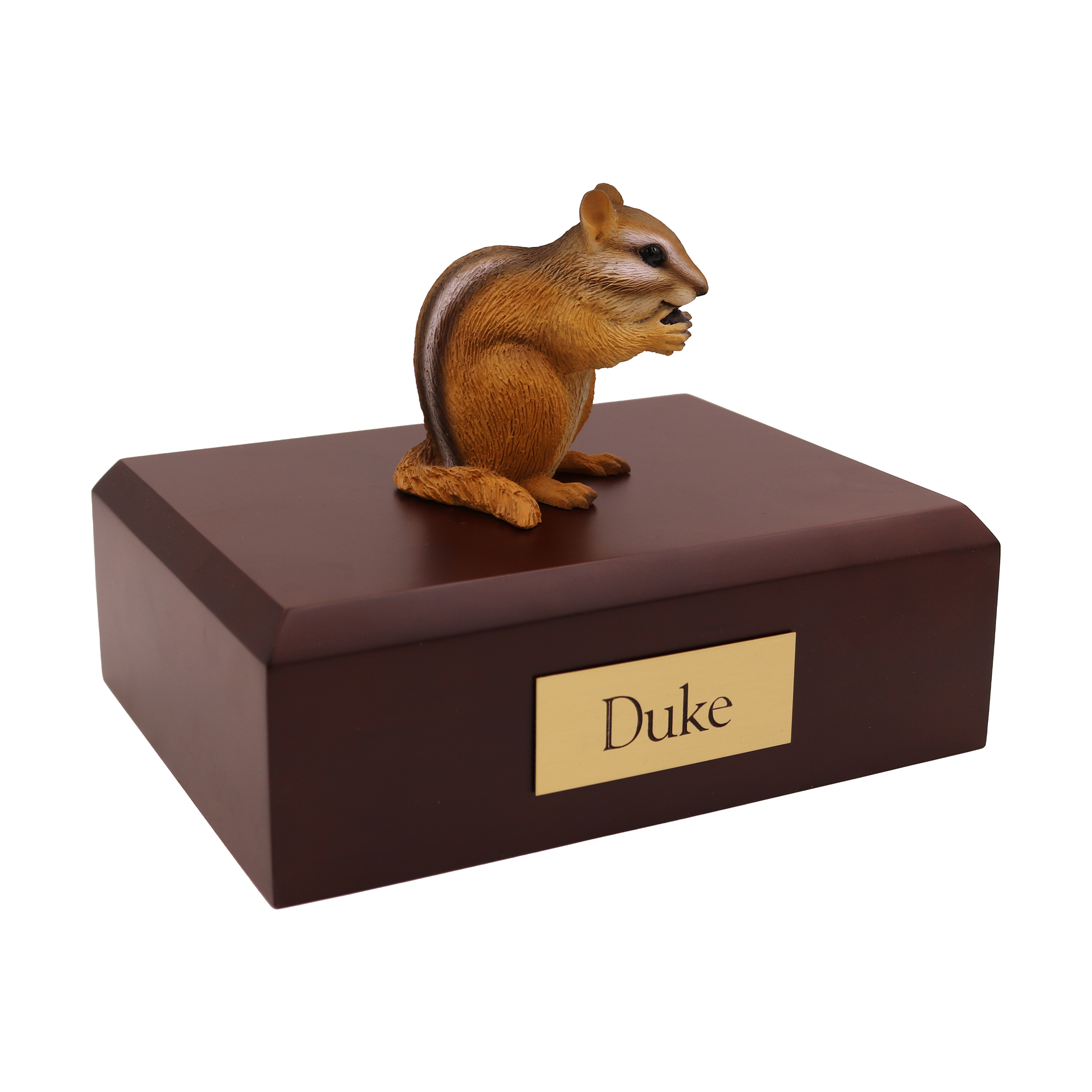 Chipmunk Figurine Pet Cremation Urn | Resin & Hardwood Base | Funeral ...