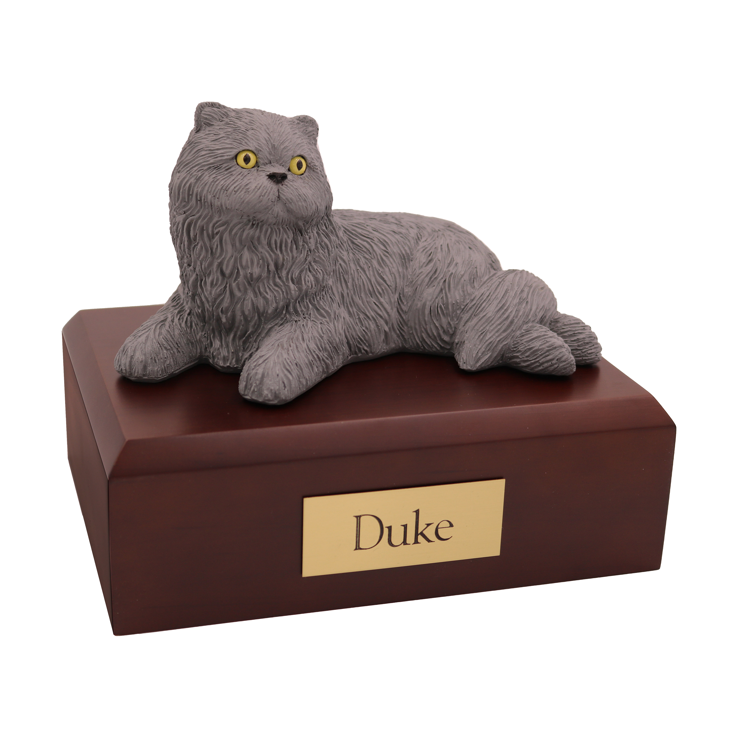 Grey Persian Cat Cremation Urn | Lifelike Resin Figurine Memorial ...