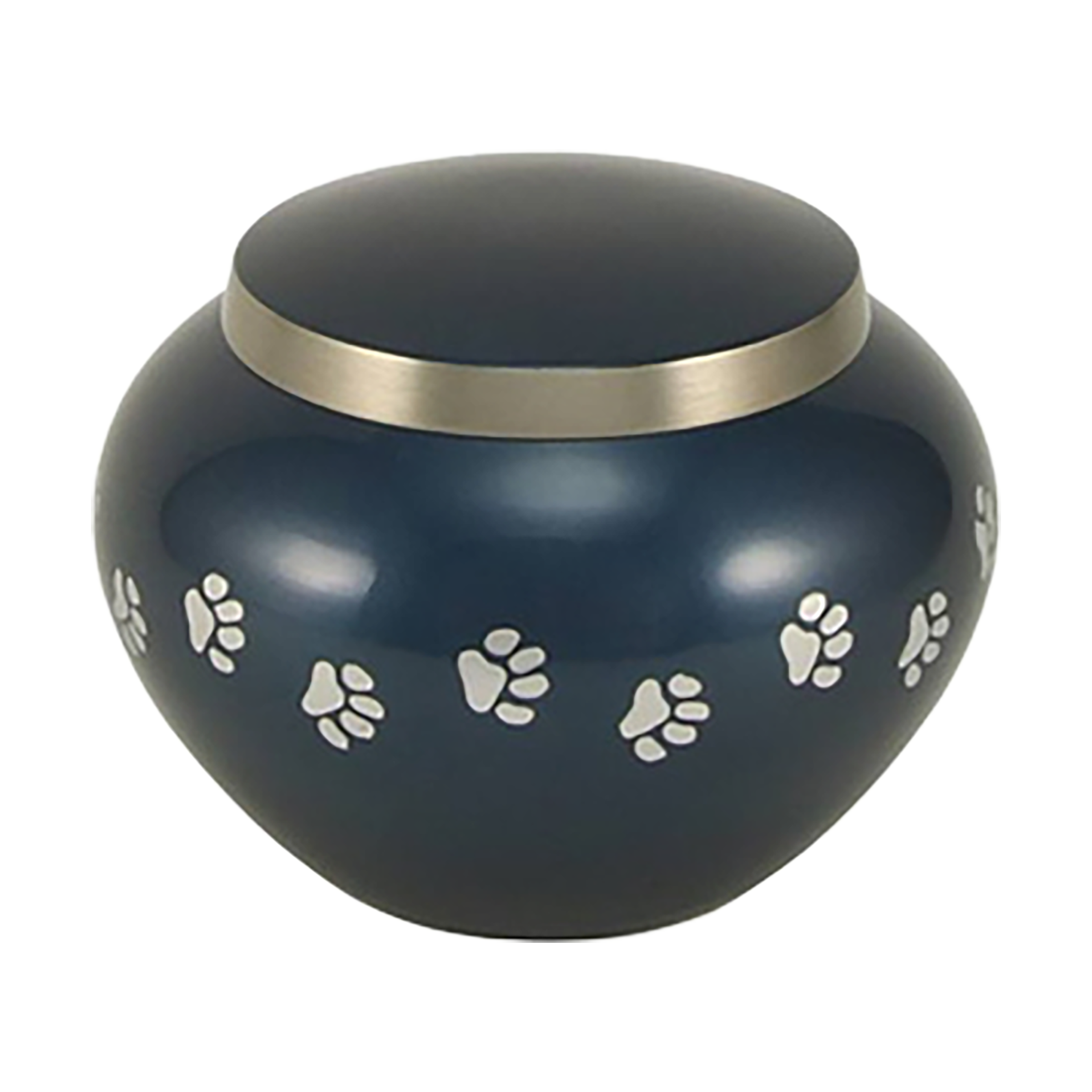 Glossy Deep Blue Paw Print Small Pet Cremation Urn | 25 CI | Funeral ...