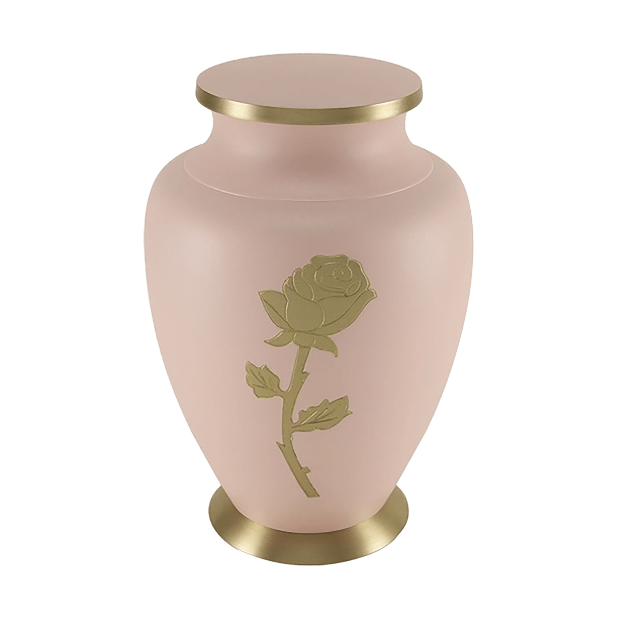 Brass Aero Rose Cremation Urn with Engraved Motif | Funeral.com, Inc.