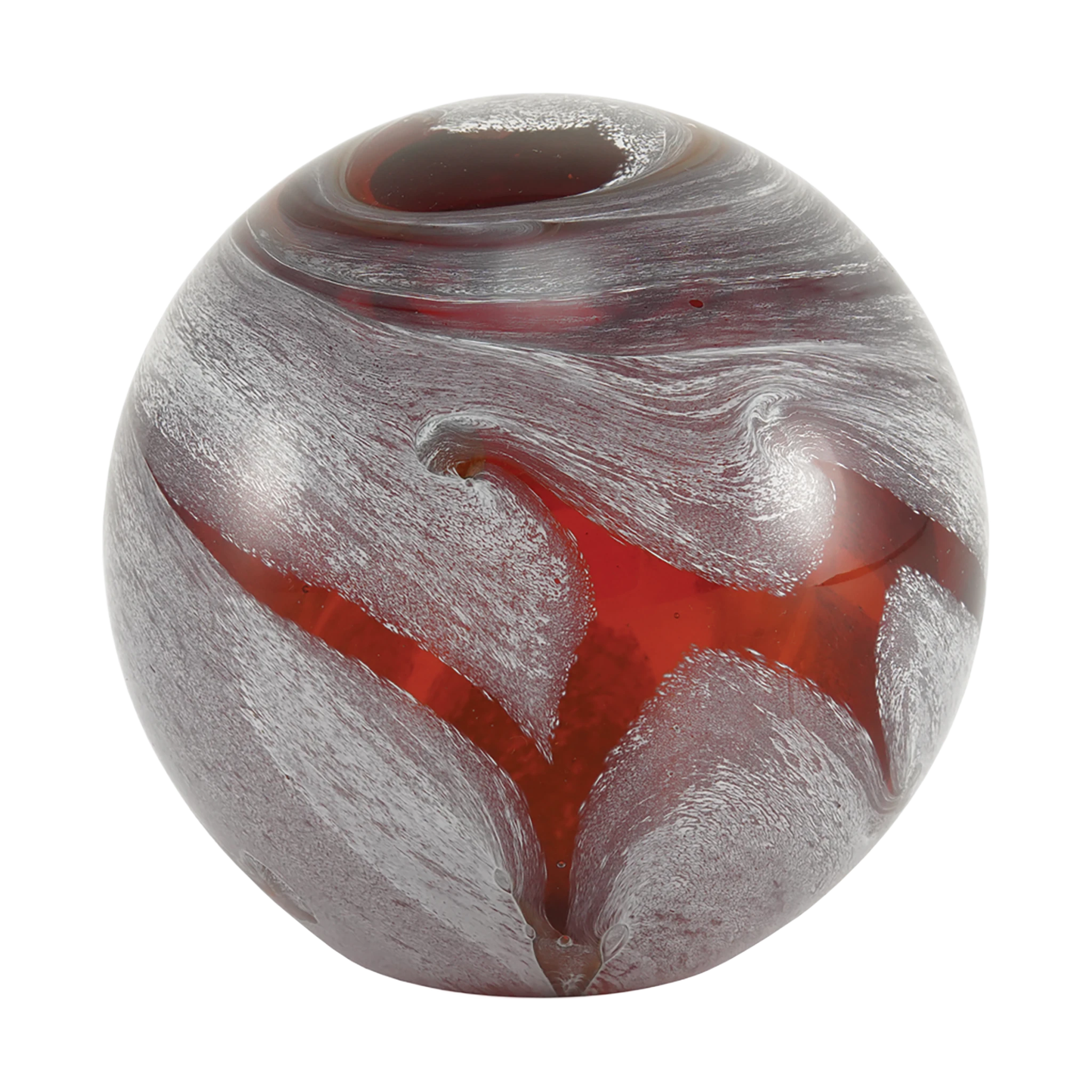 Amber & White Swirl Glass Sphere Keepsake Urn | Funeral.com, Inc.