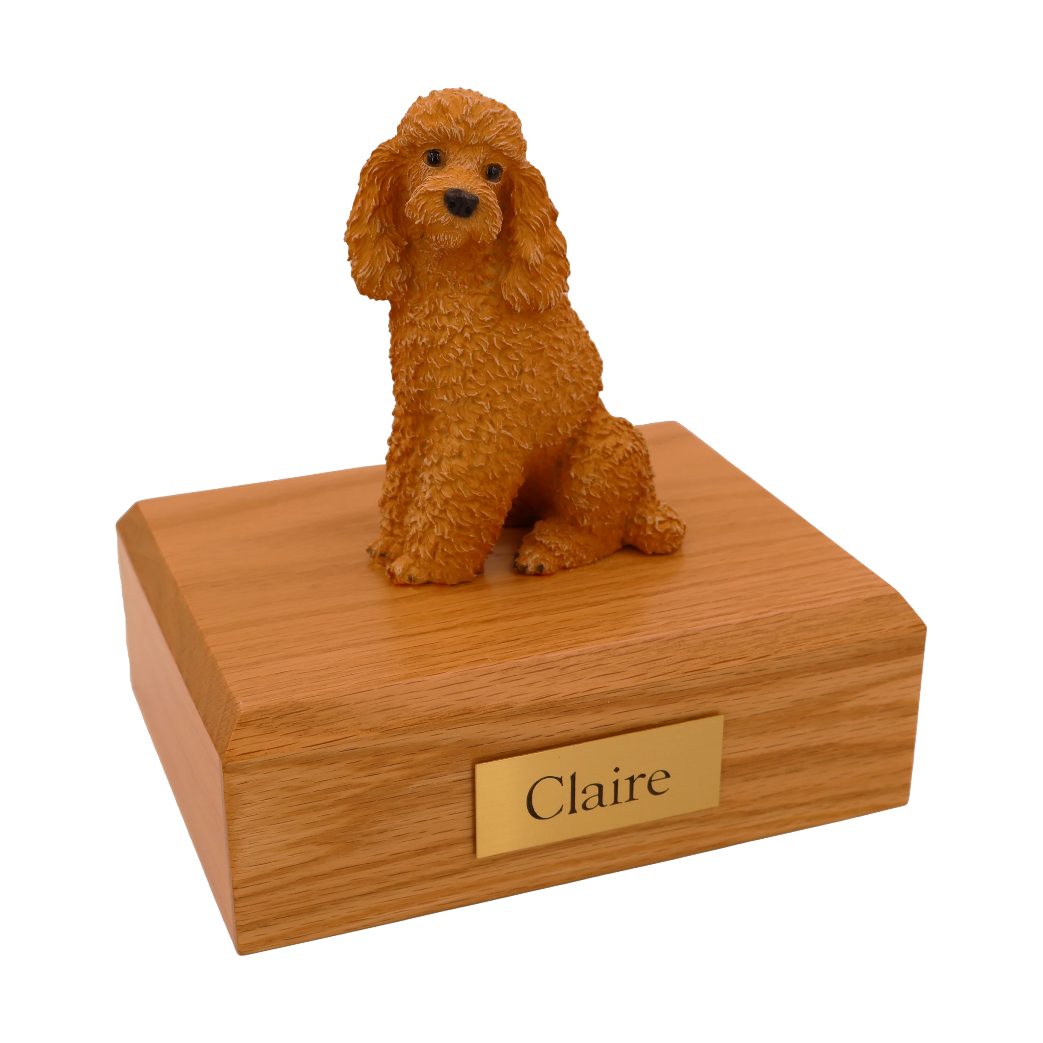 Poodle Pet Cremation Urn | Apricot Sitting Figurine Memorial | Funeral ...