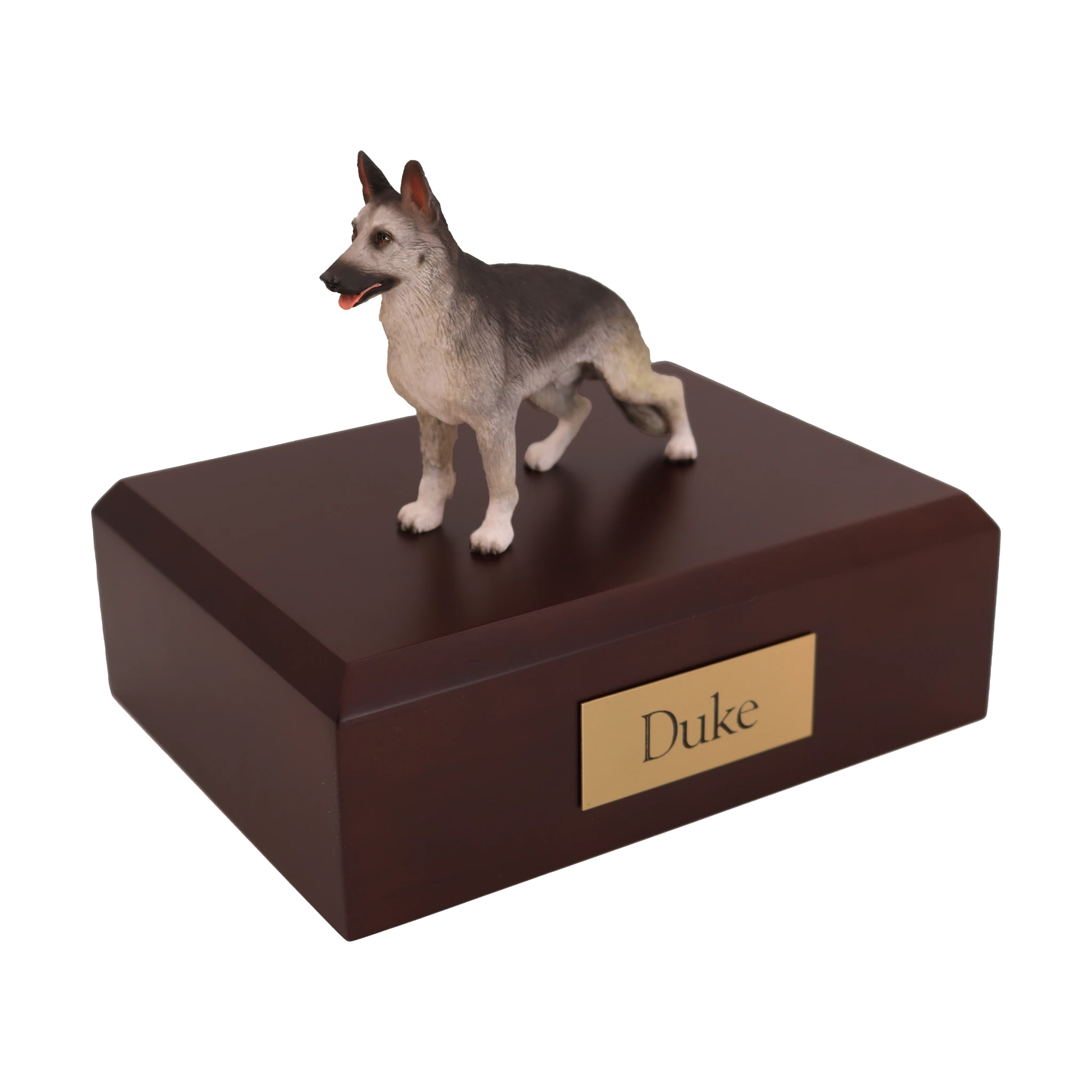 Lifelike Black and Silver German Shepherd Pet Urn | Standing Figurine ...