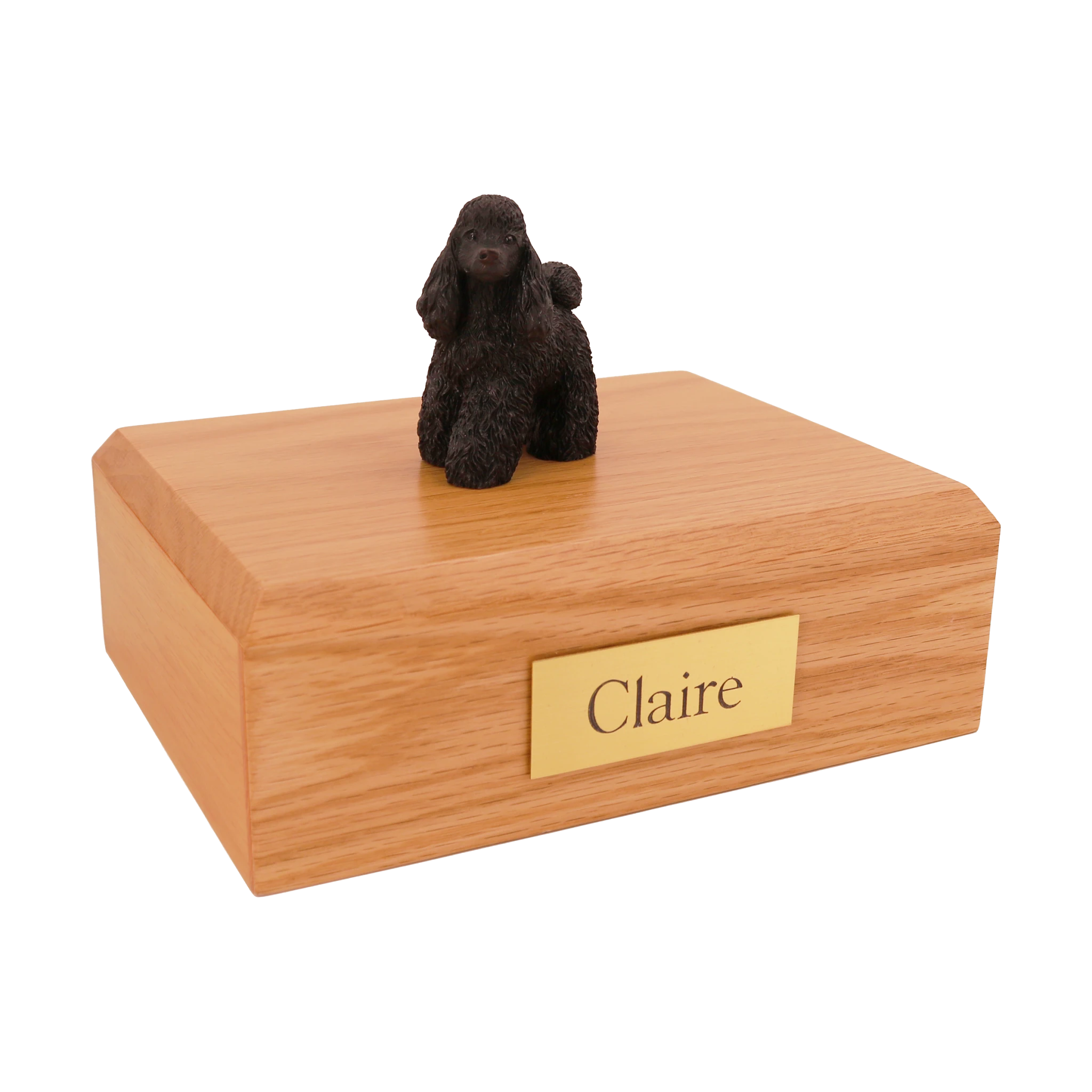 Black Curly Coat Poodle Pet Cremation Urn | Standing Figurine Memorial ...