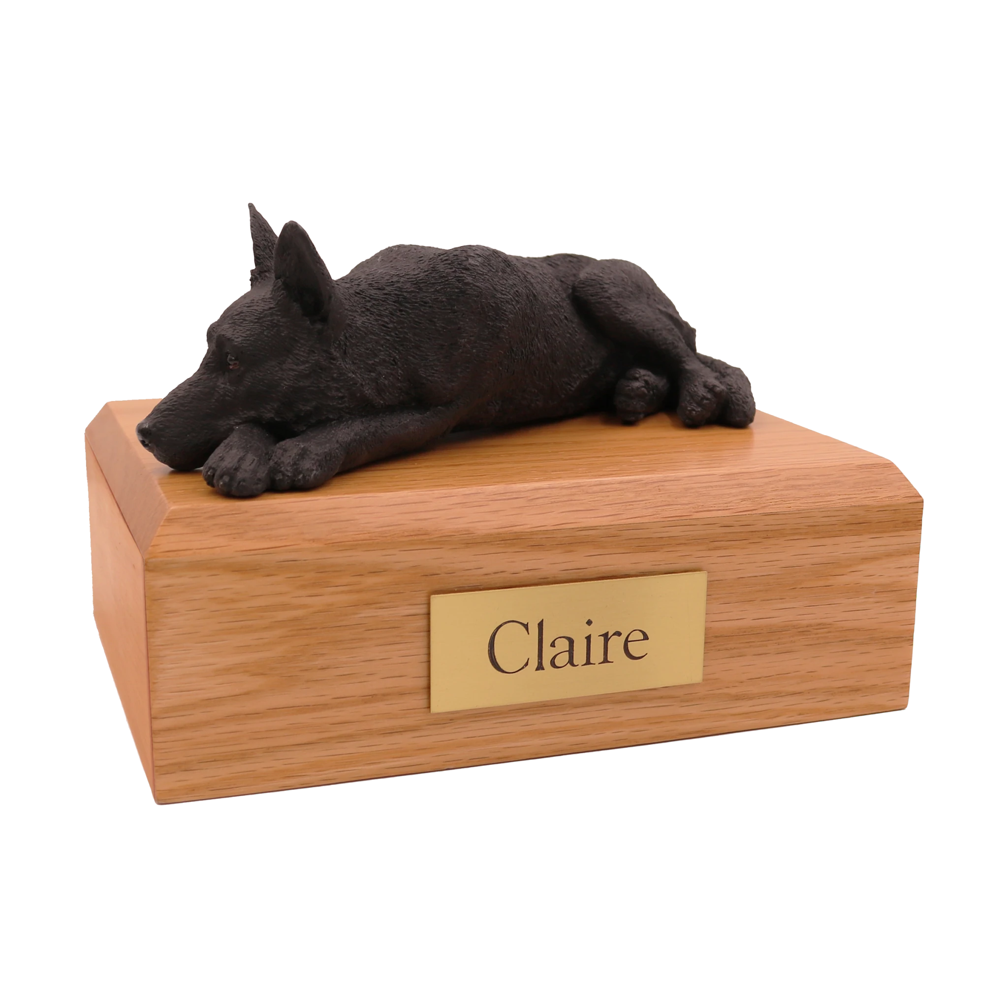 Black German Shepherd Figurine Pet Urn | Resting Memorial Design ...