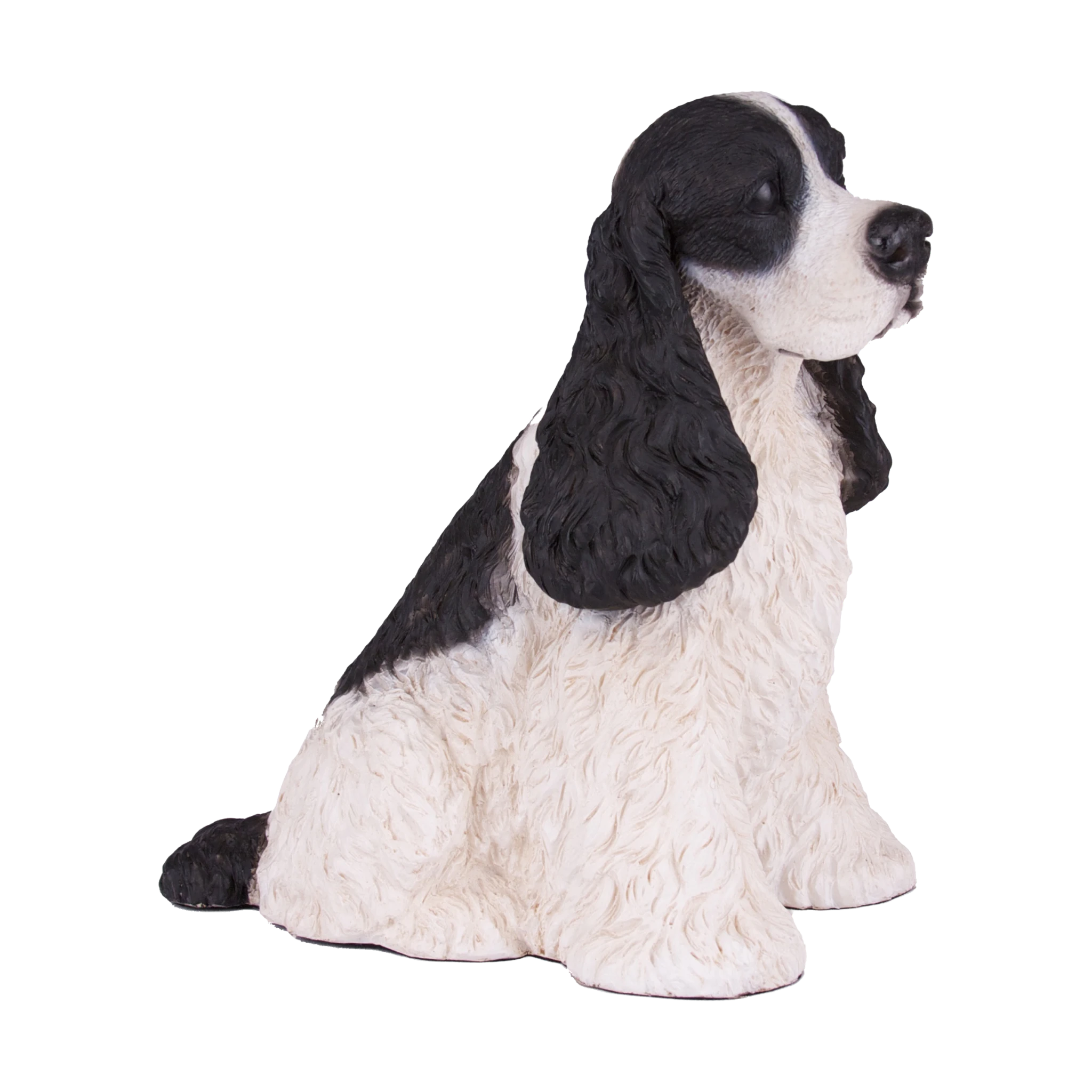 American Cocker Spaniel Urn | Black & White Resin Figurine | Funeral ...