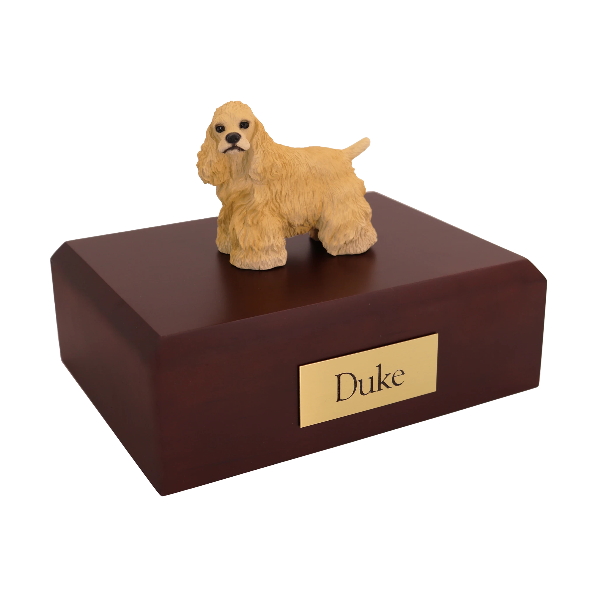 Cocker Spaniel Figurine Pet Cremation Urn | Blond Resin Design ...