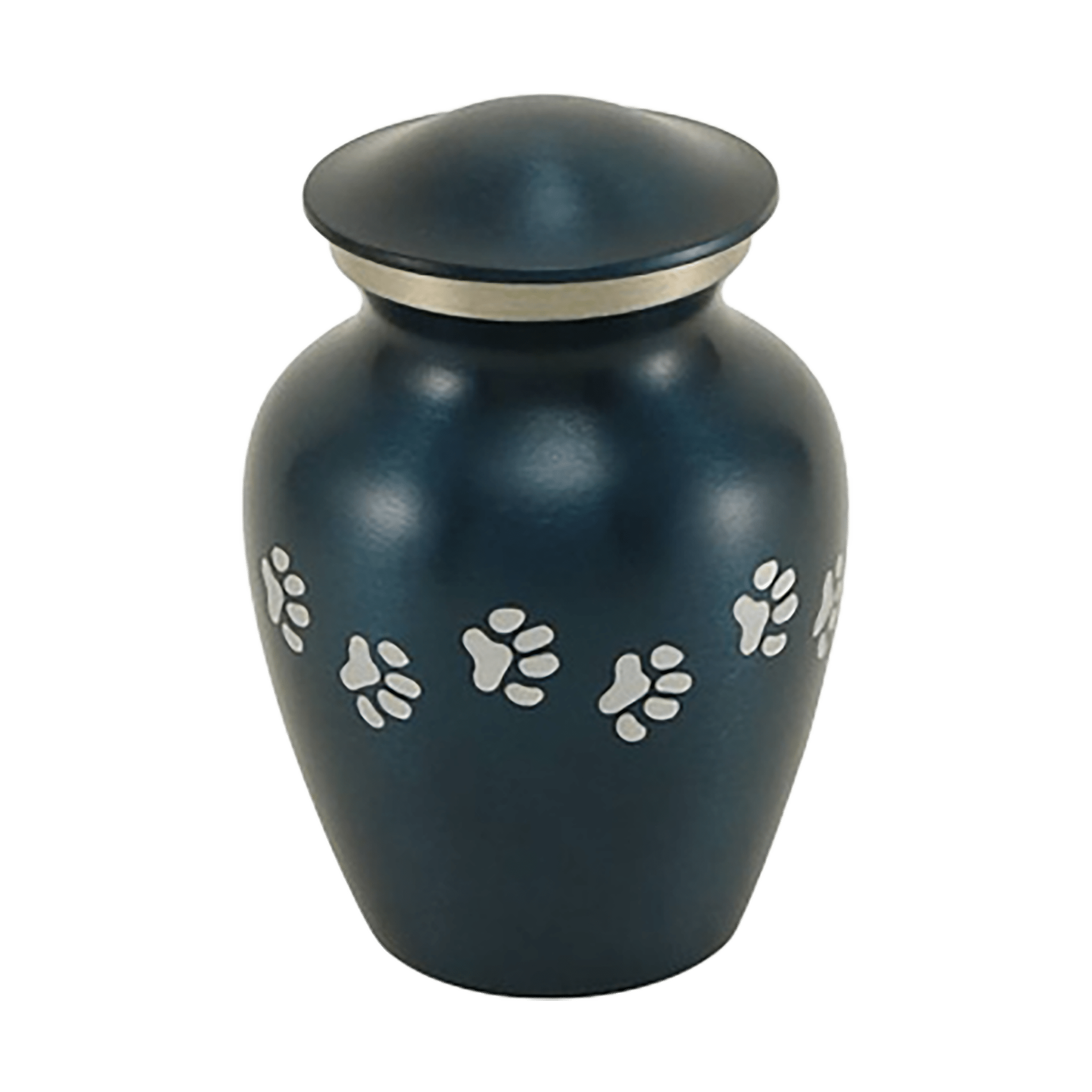 Blue Brass Paw Print Small Pet Cremation Urn | 25 Cu In | Funeral.com, Inc.
