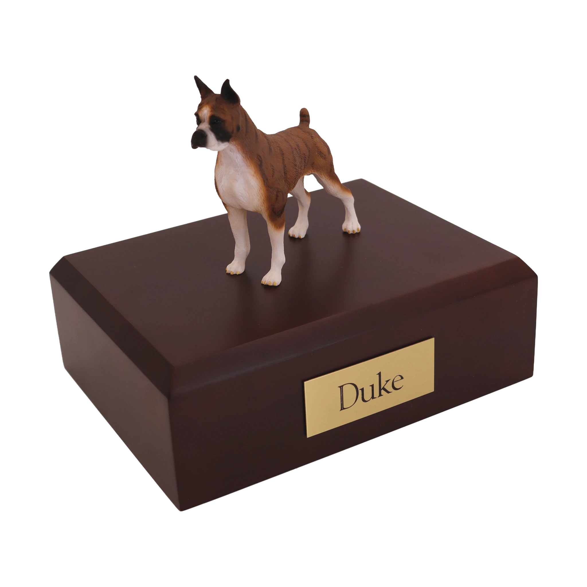 Boxer Brindle Figurine Pet Cremation Urn | Ears Up Design | Funeral.com ...