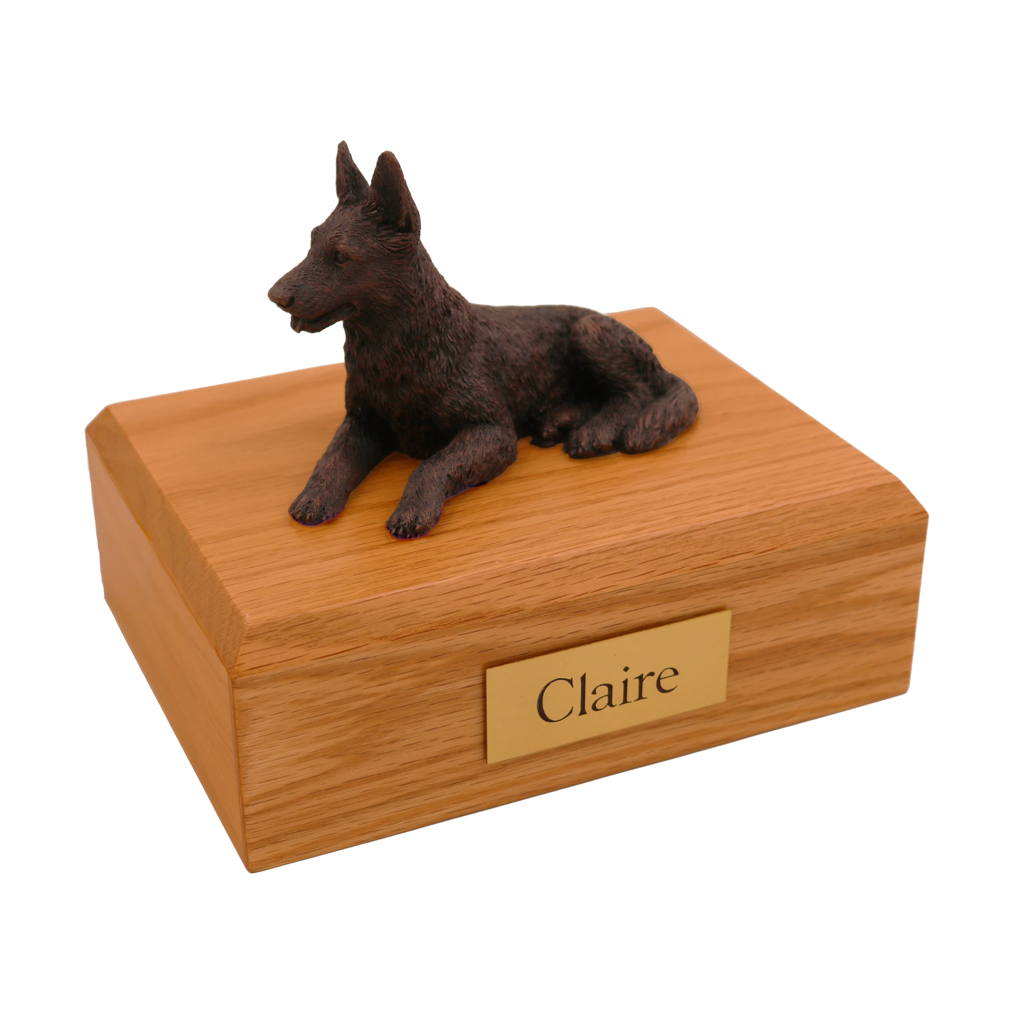 Bronze German Shepherd Figurine Pet Urn | Handcrafted Memorial Tribute ...