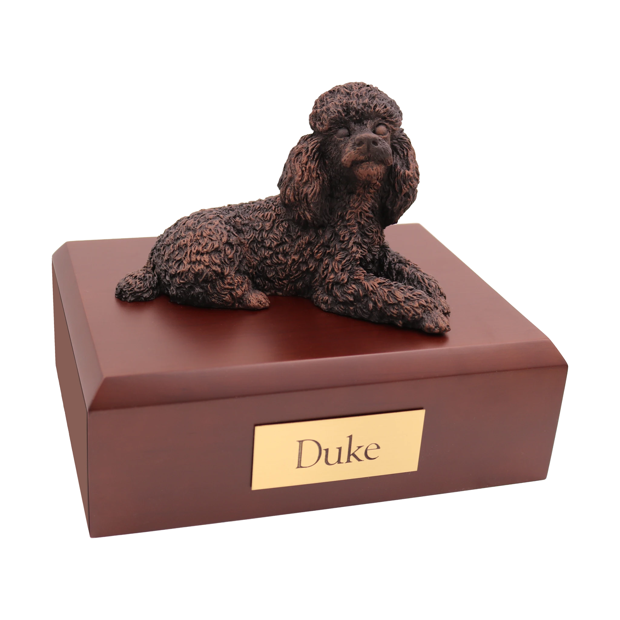 Bronze Poodle Figurine Pet Urn | Handcrafted Resin Memorial | Funeral ...