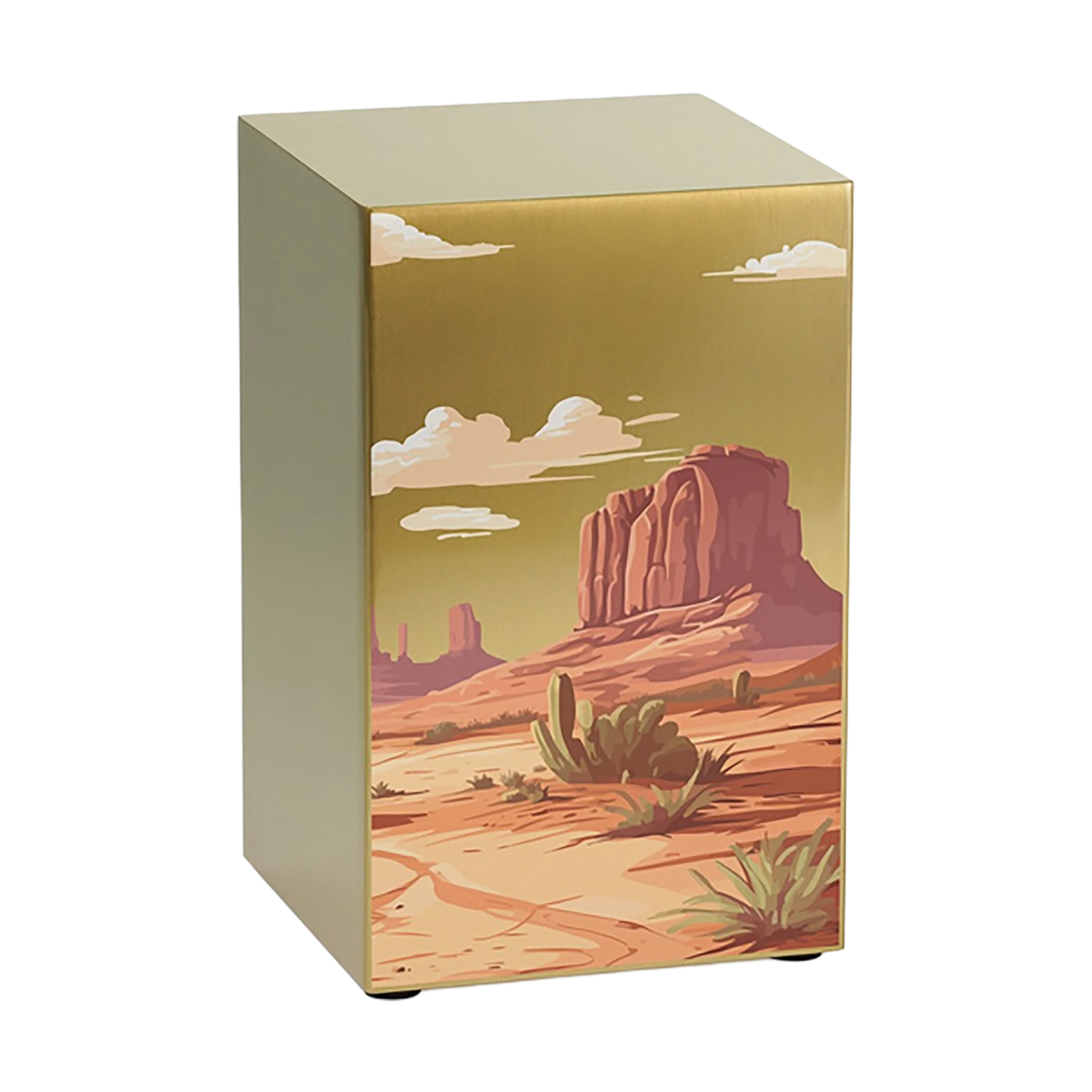 Brushed Bronze Desert Landscape Urn | 200 Cu In | Funeral.com, Inc.