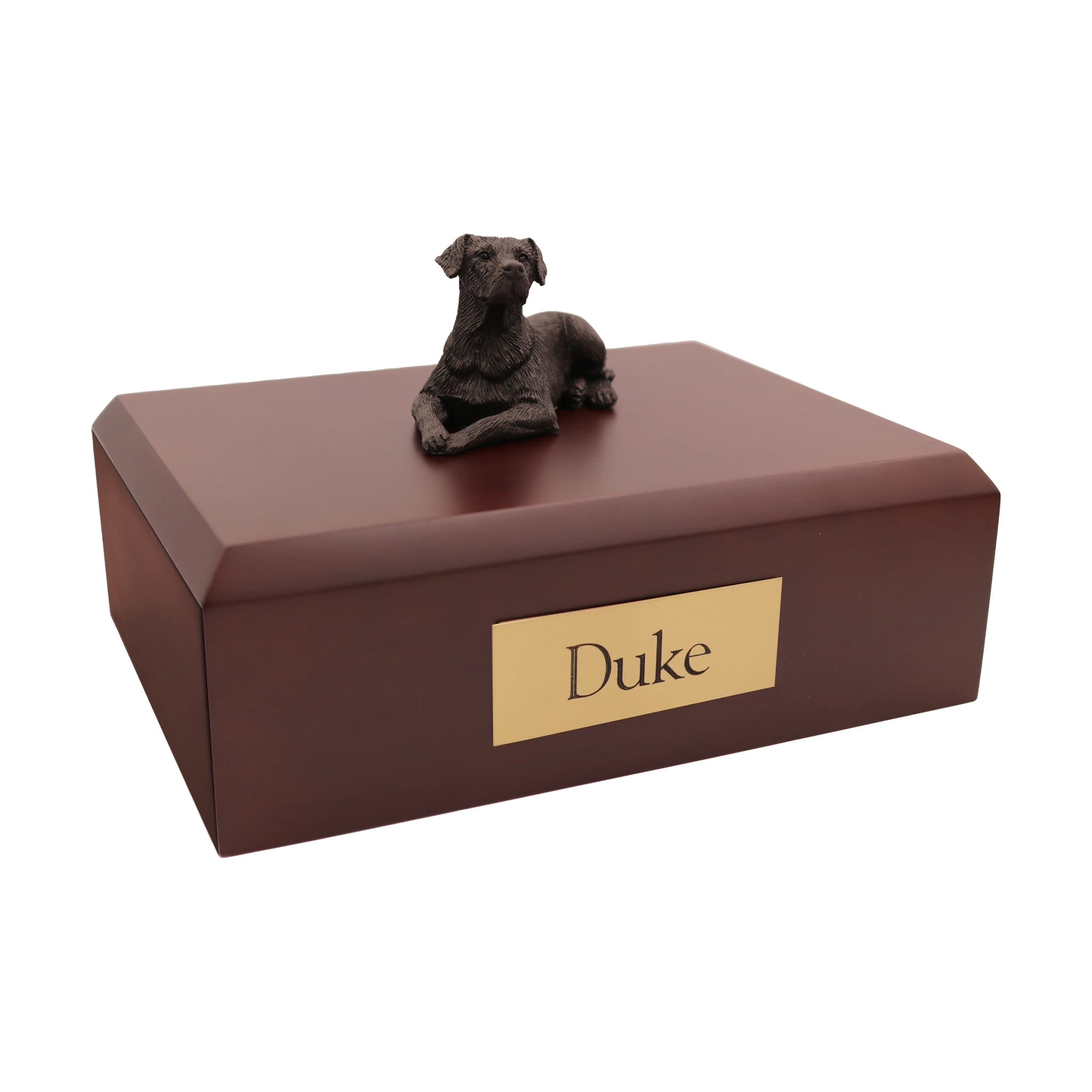 Chocolate Labrador Figurine Pet Cremation Urn | Hardwood Base | Funeral ...