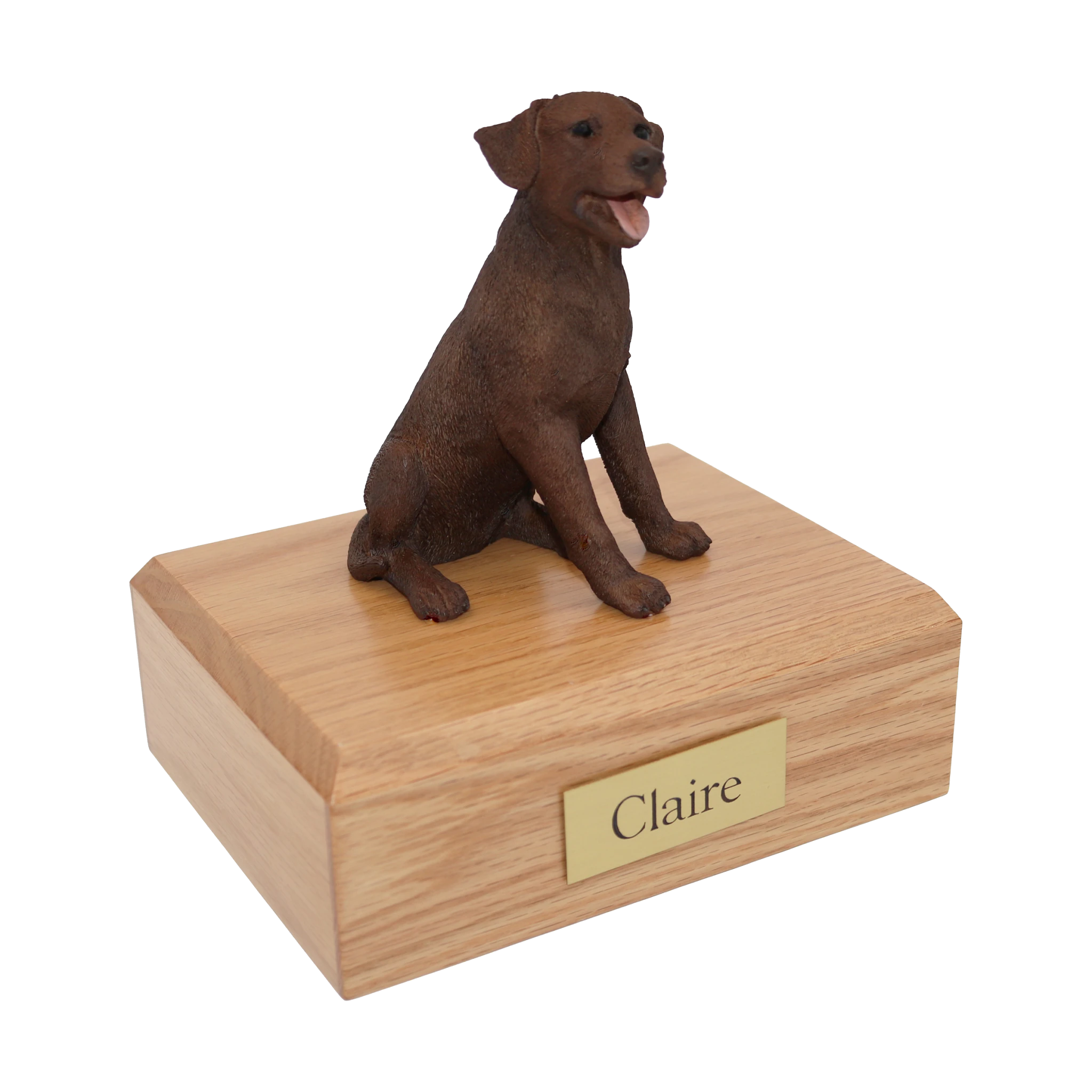 Chocolate Labrador Figurine Cremation Urn | Personalized Hardwood ...