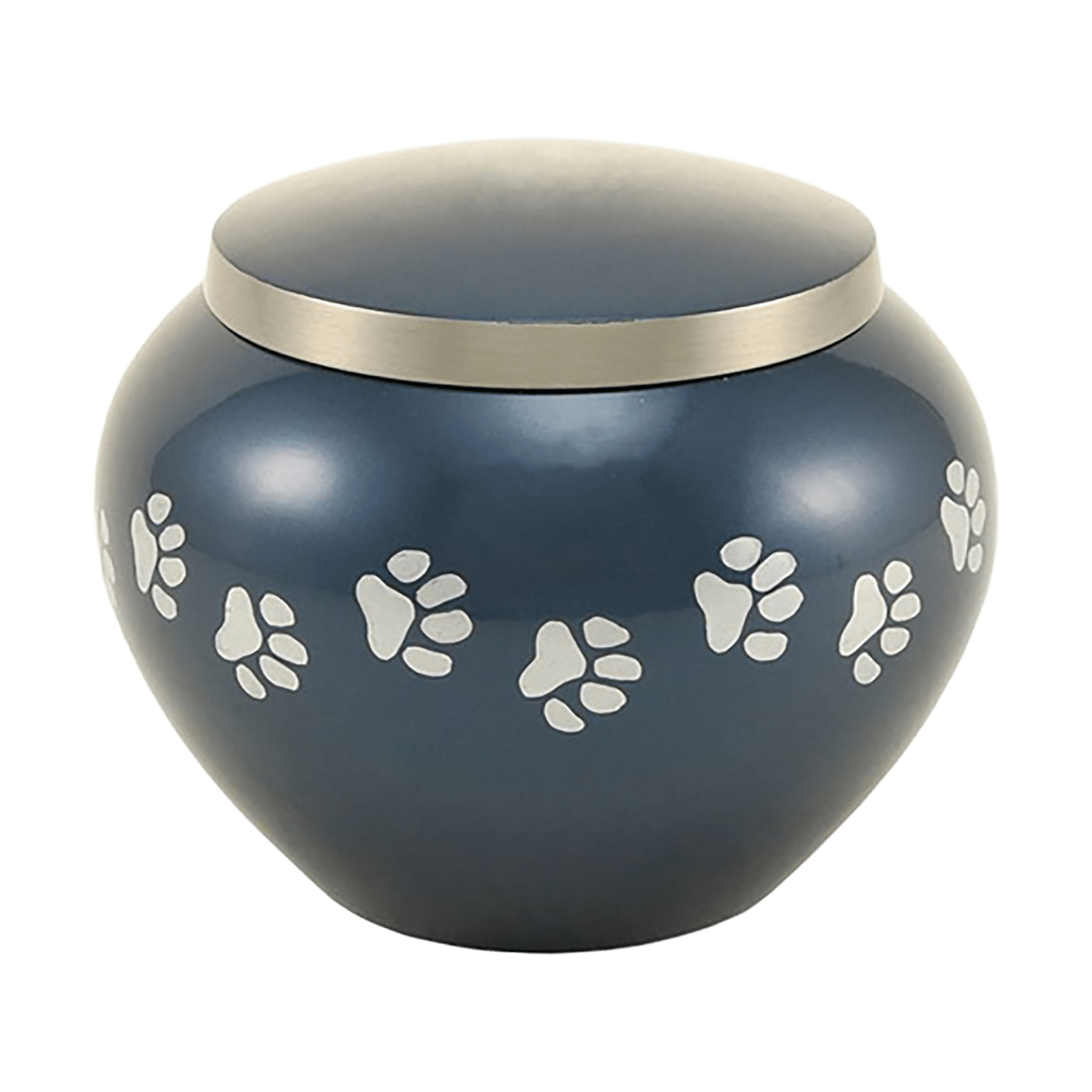 Classic Deep Blue Paw Band Pet Urn | Medium | Funeral.com, Inc.