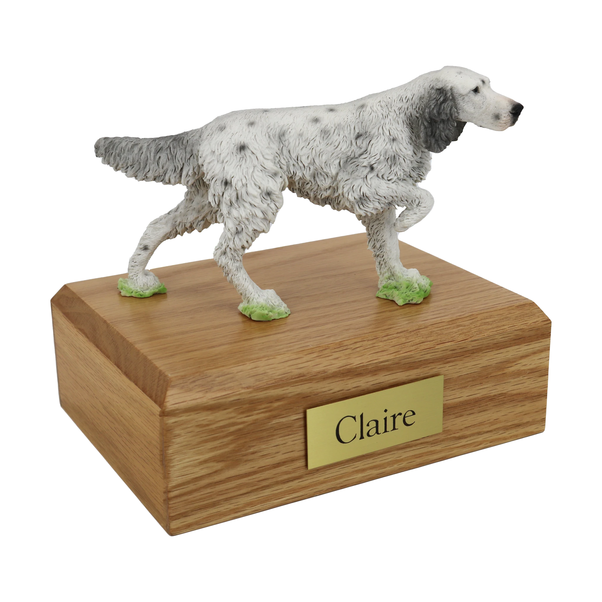 English Setter Ears Down Figurine Pet Cremation Urn | Resin and ...