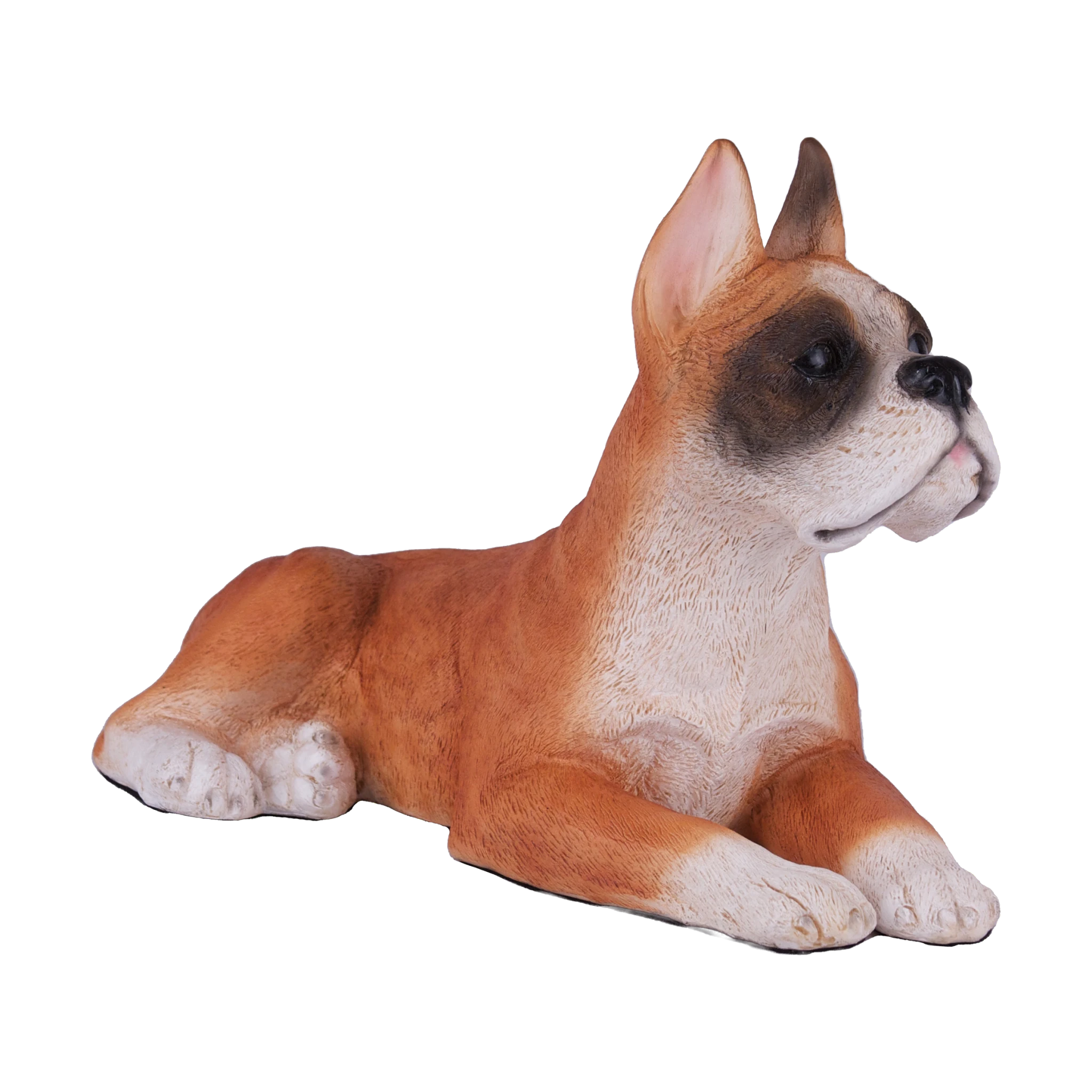 Urna para mascotas con forma de bóxer de pelaje blanco y cervatillo con ...