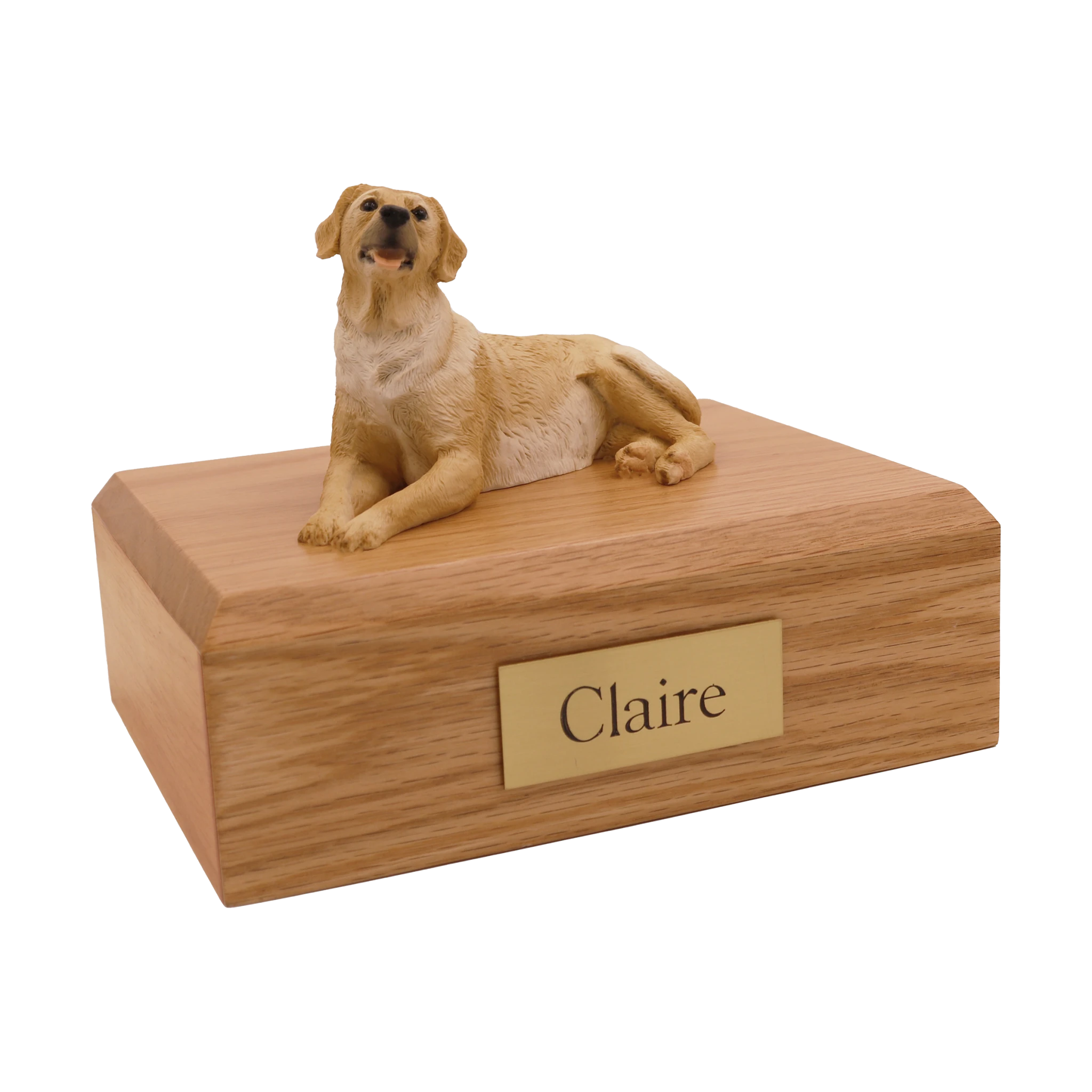 Labrador Pet Cremation Urn | Golden Lying Down Figurine Memorial ...