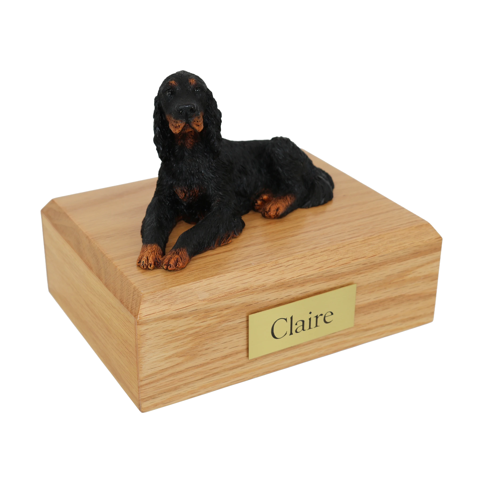 Gordon Setter Lying Down Figurine Pet Cremation Urn | Resin and ...