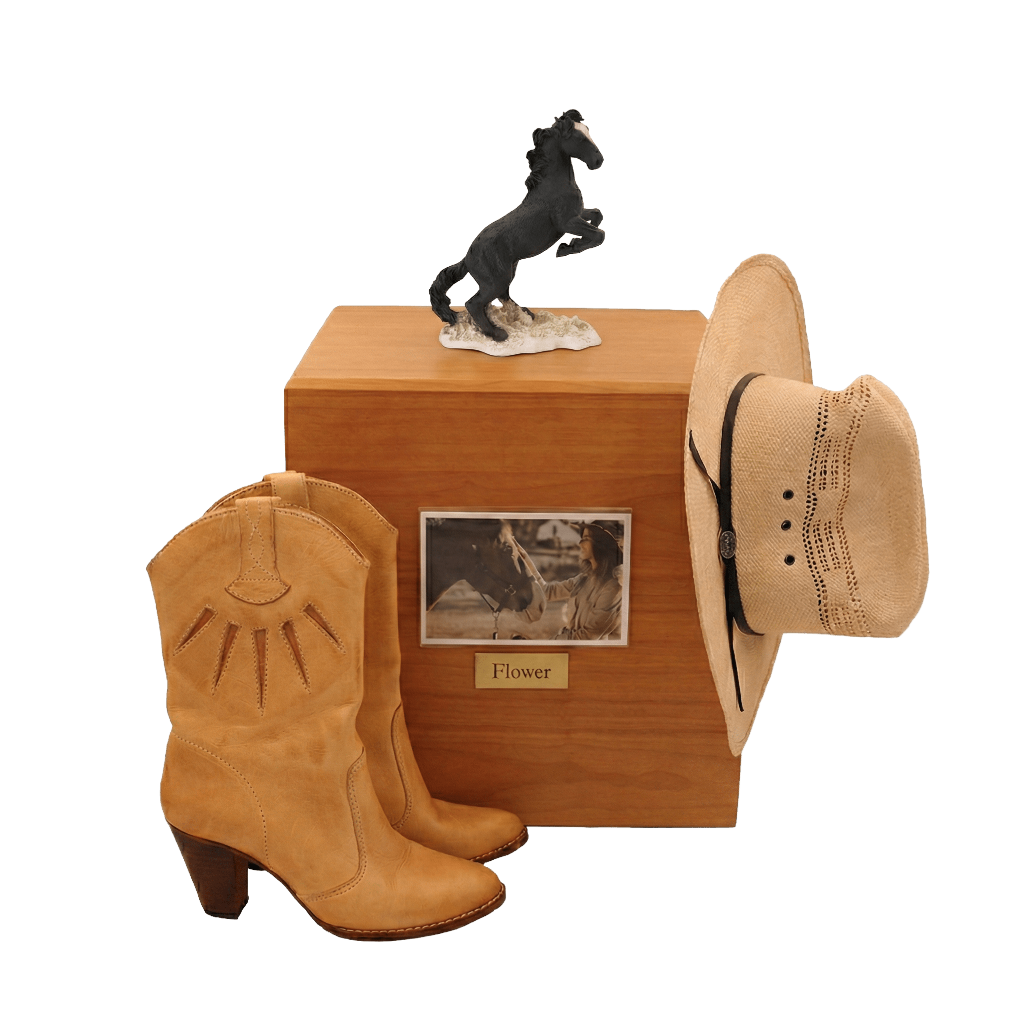 Horse Pet Cremation Urn | Black Rearing Mustang Figurine | Funeral.com ...