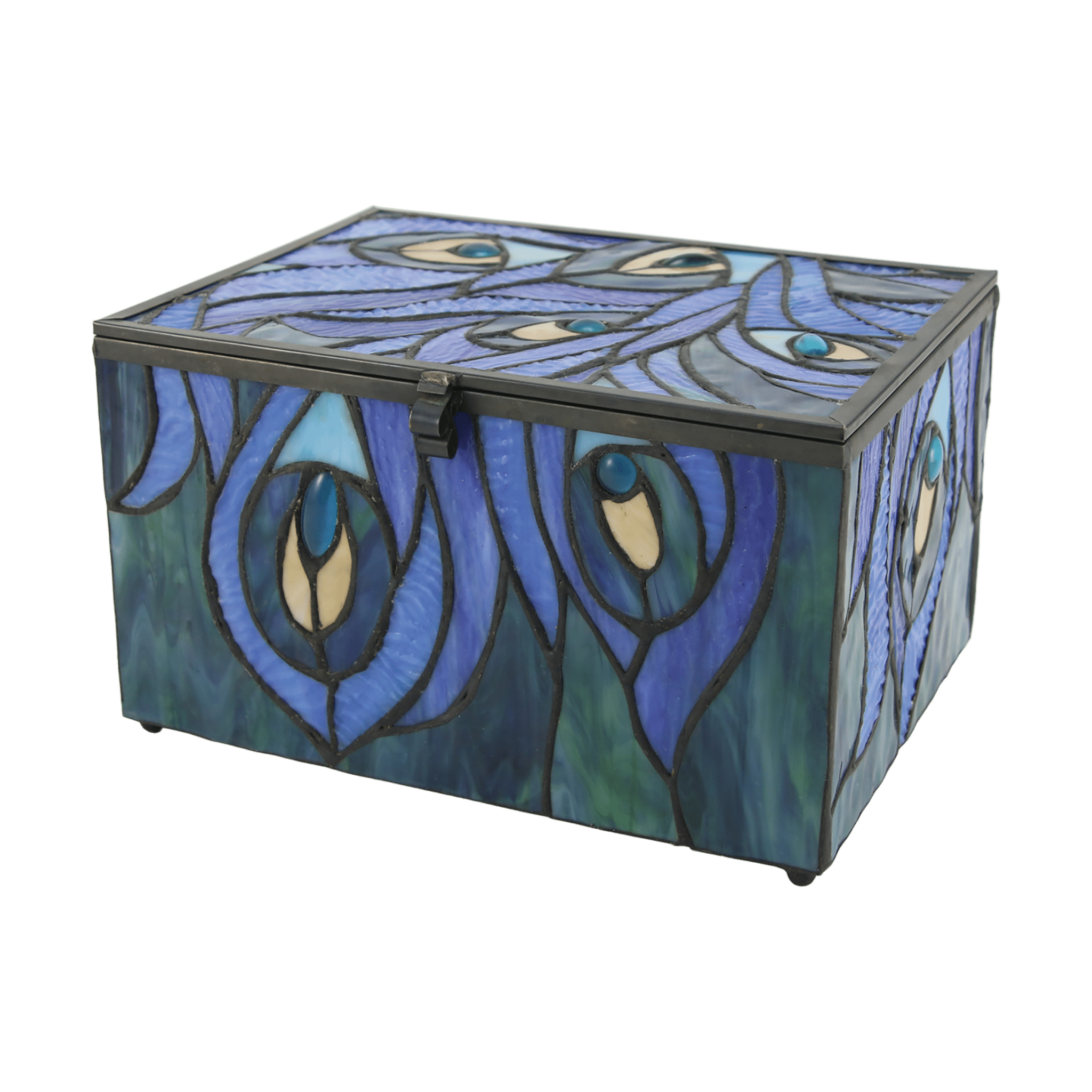 Jewel-Toned Peacock Memory Chest Adult Cremation Urn | Funeral.com, Inc.