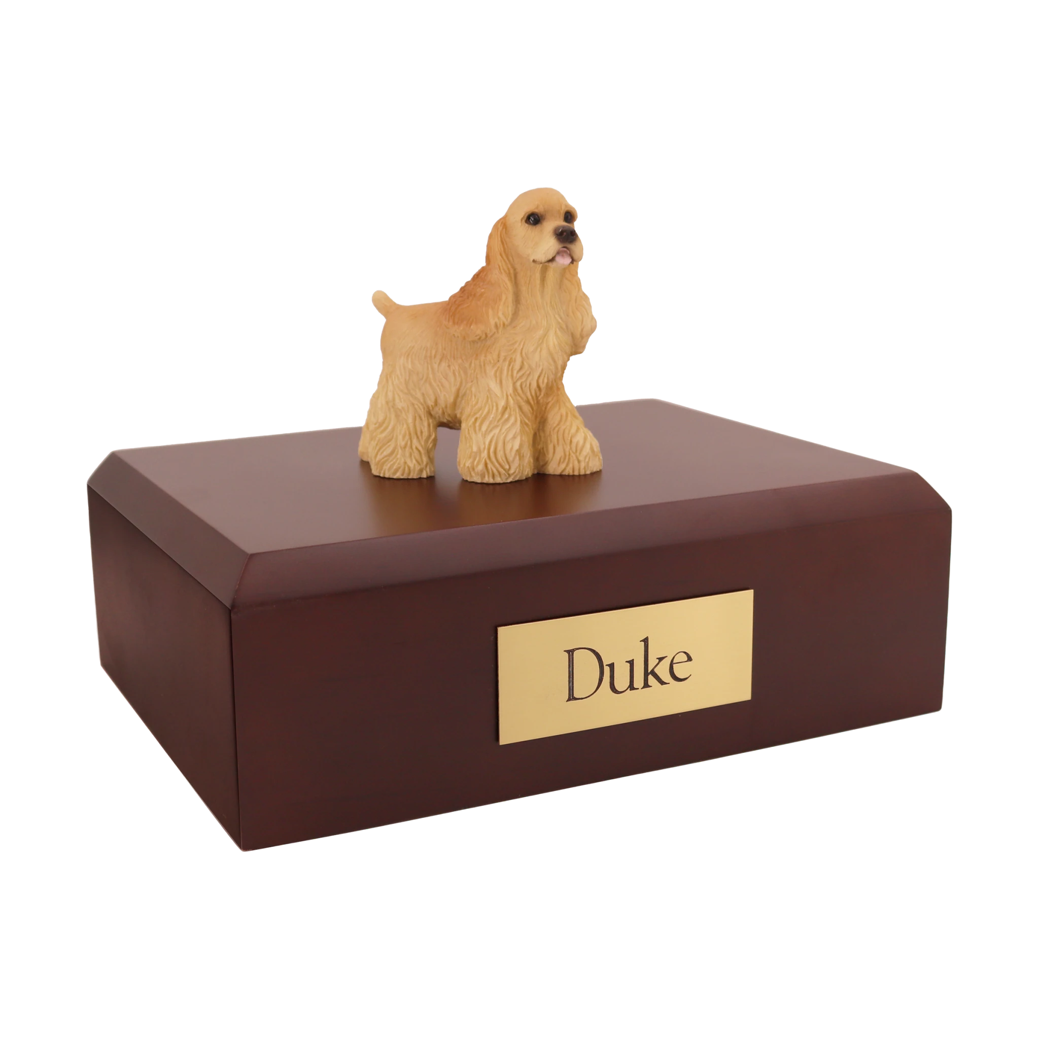 Light Buff Cocker Spaniel Figurine Urn | Standing Pet Memorial ...