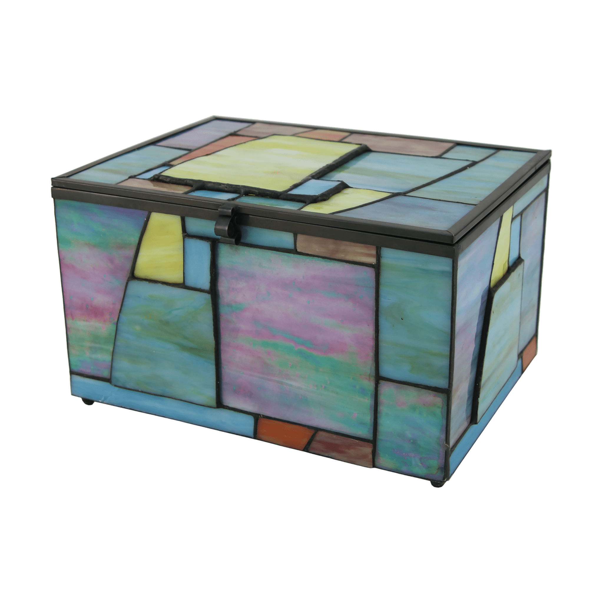 Multi-Color Geometric Memory Chest Adult Cremation Urn | Funeral.com, Inc.