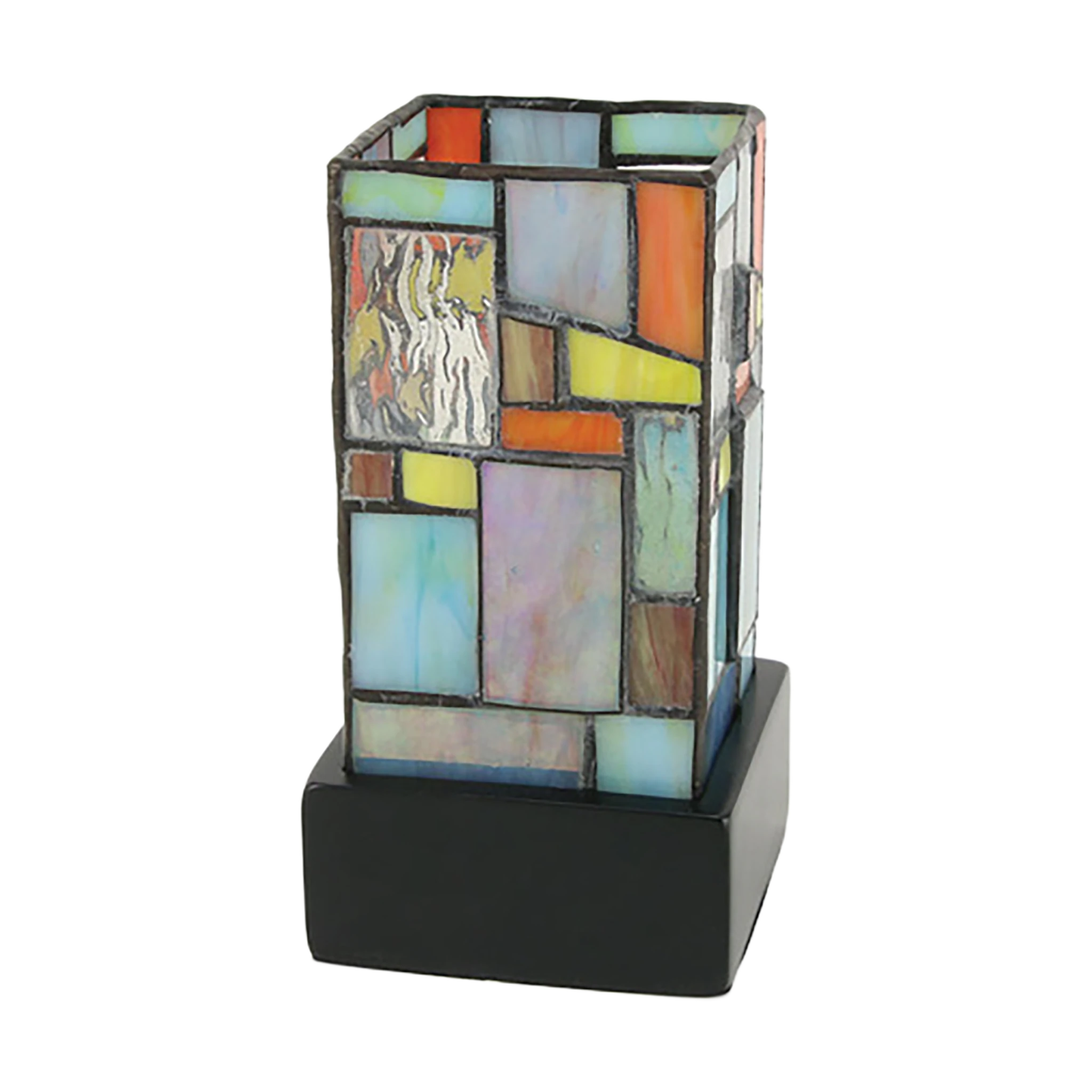 Multi-Color Geometric Stained Glass LED Keepsake Urn | Funeral.com, Inc.