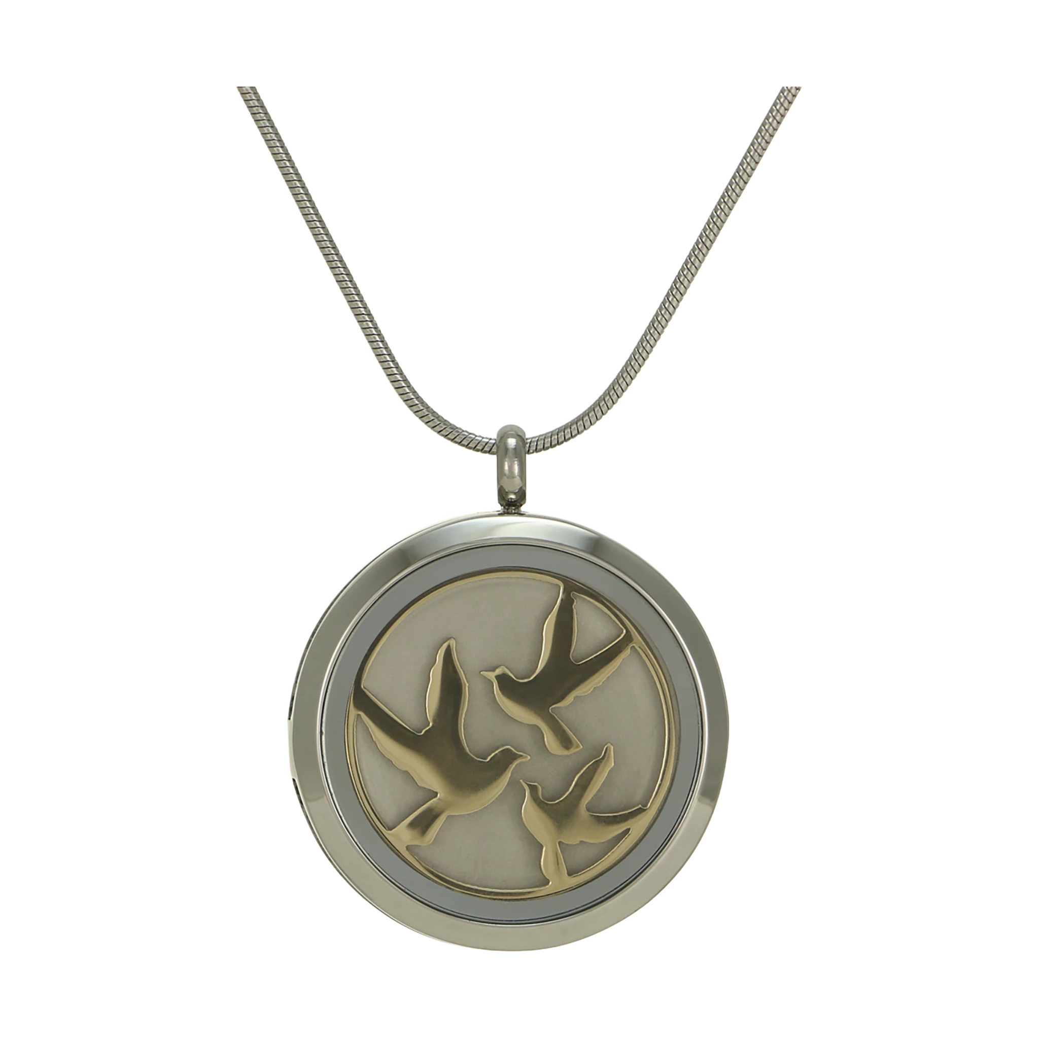 Bronze Birds 14K Gold-Plated Cremation Necklace | Funeral.com, Inc.