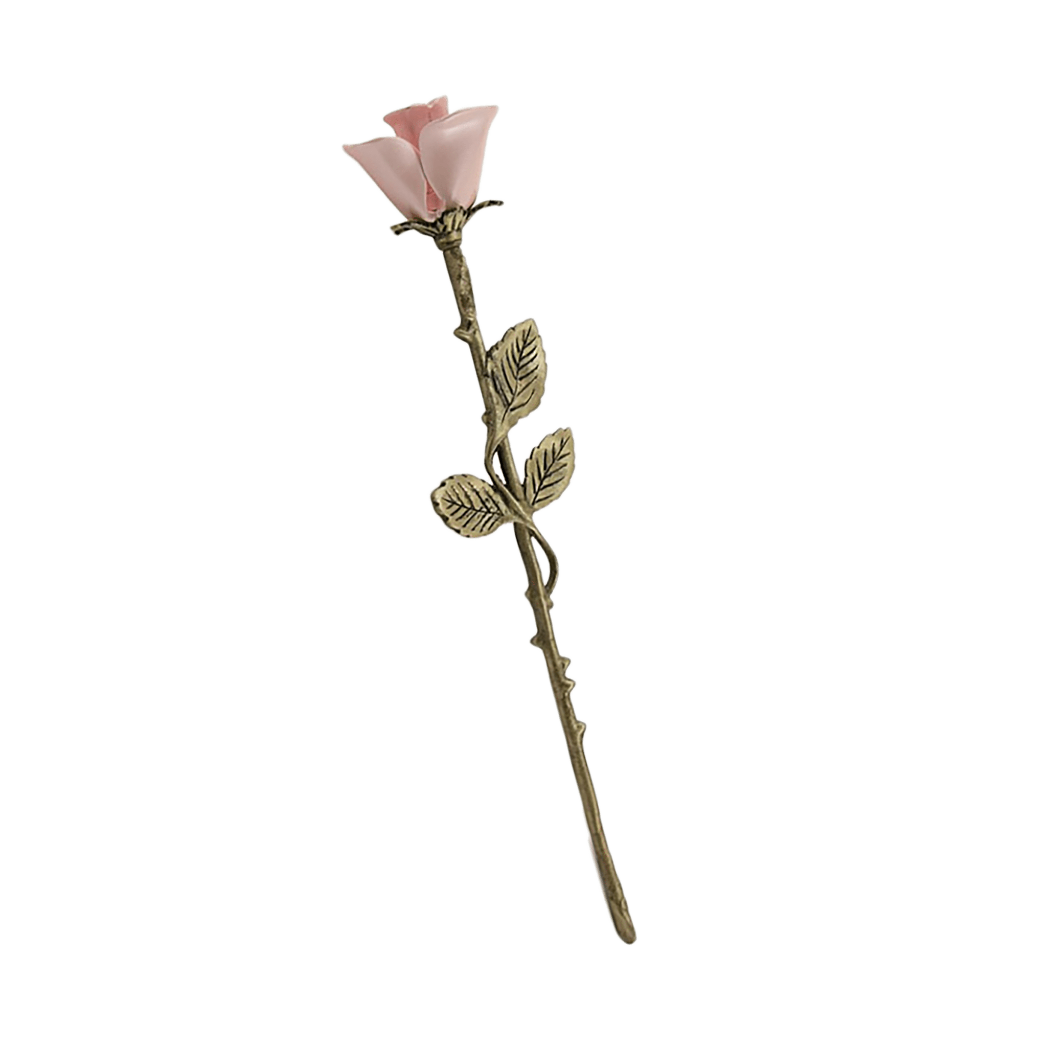 Pink Rose with Bronze Stem Keepsake Urn | Brass Memorial Tribute ...