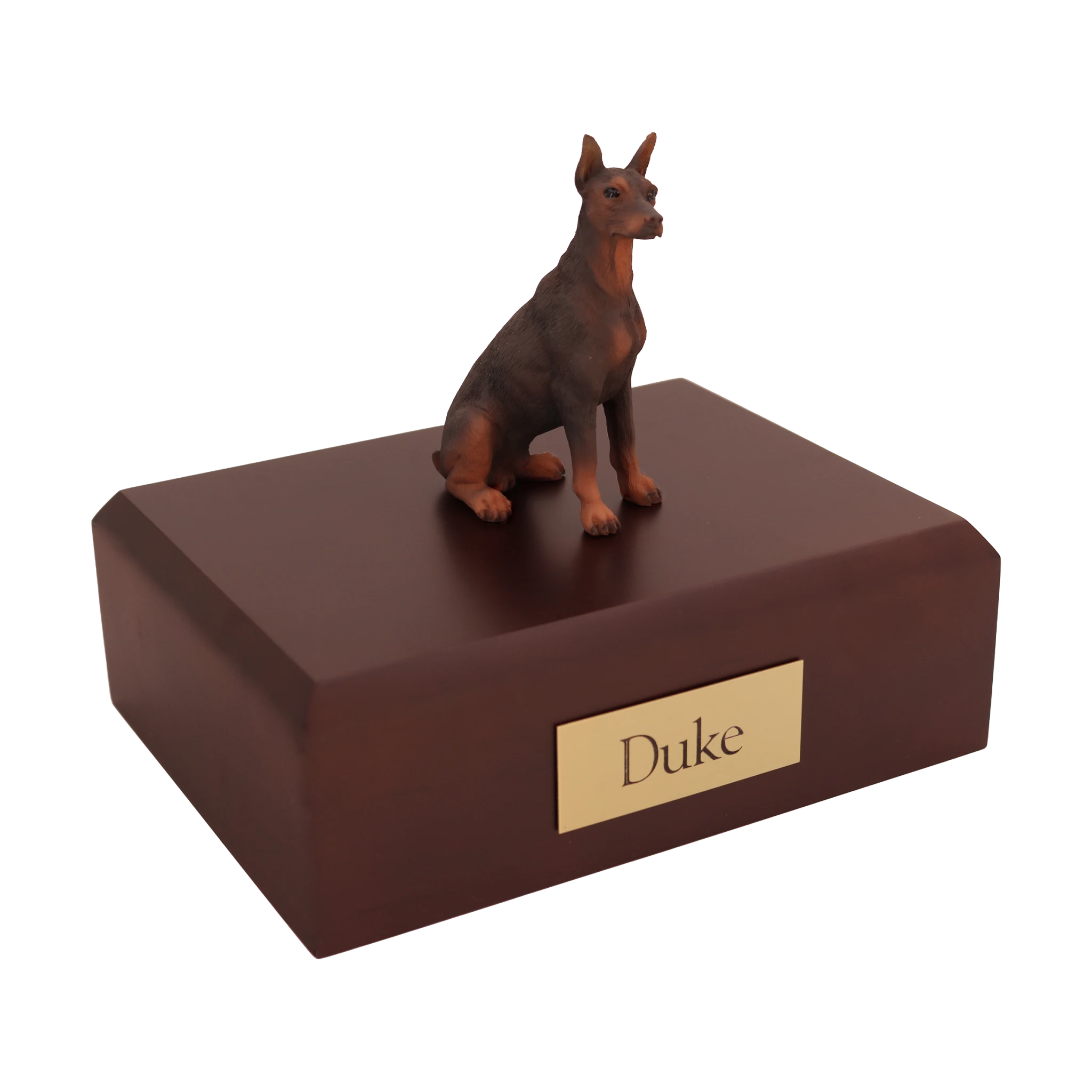 Red Doberman Pet Urn | Sitting Figurine Memorial Tribute | Funeral.com ...