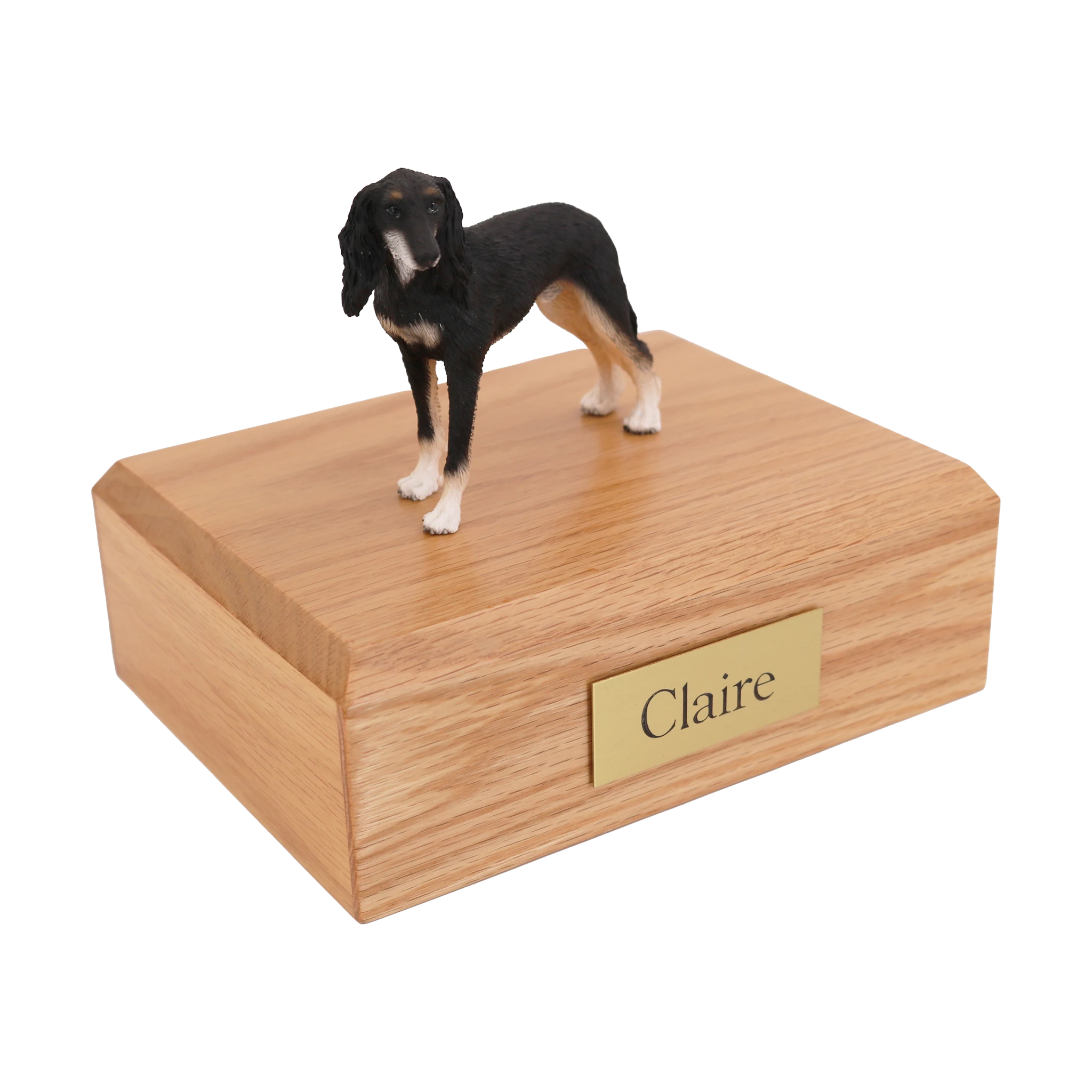 Saluki Figurine Pet Cremation Urn | Resin & Hardwood Base | Funeral.com ...