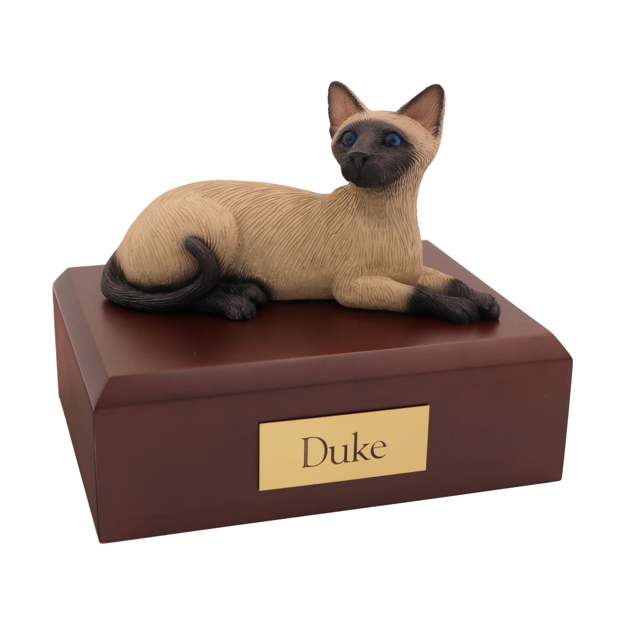 Seal Point Siamese Cat Cremation Urn | Lifelike Resin Figurine ...