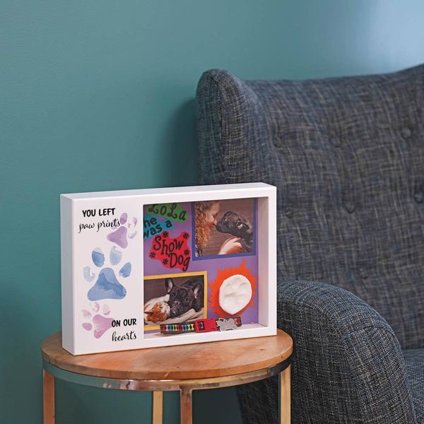 Shadow Box Urn for Pet Ashes with Paw Print Design | Funeral.com, Inc.