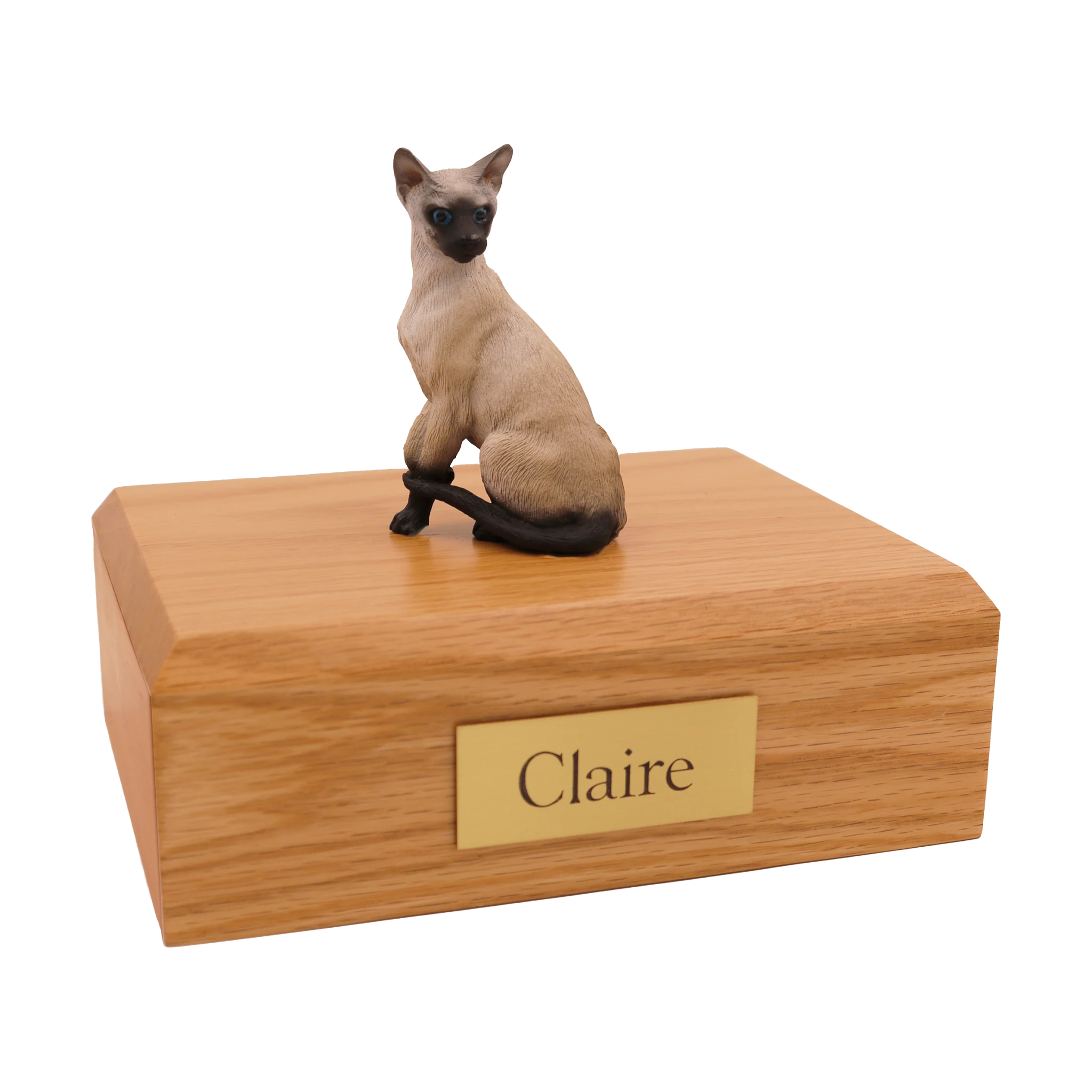 Personalized Siamese Cat Pet Urn | Resin Figurine Memorial | Funeral ...