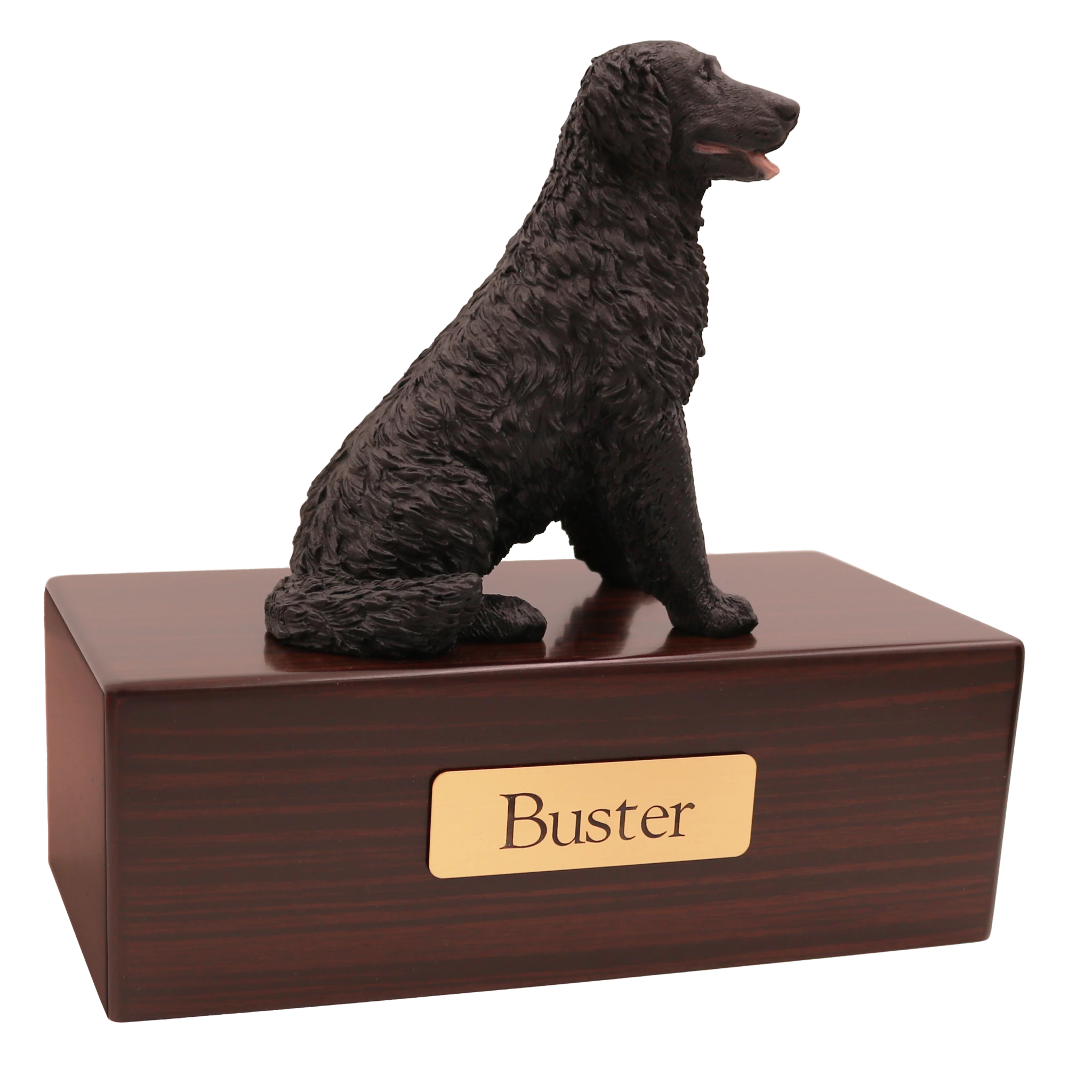 Black Longhaired Labrador Pet Urn | Oak & Walnut Base Options | Funeral ...