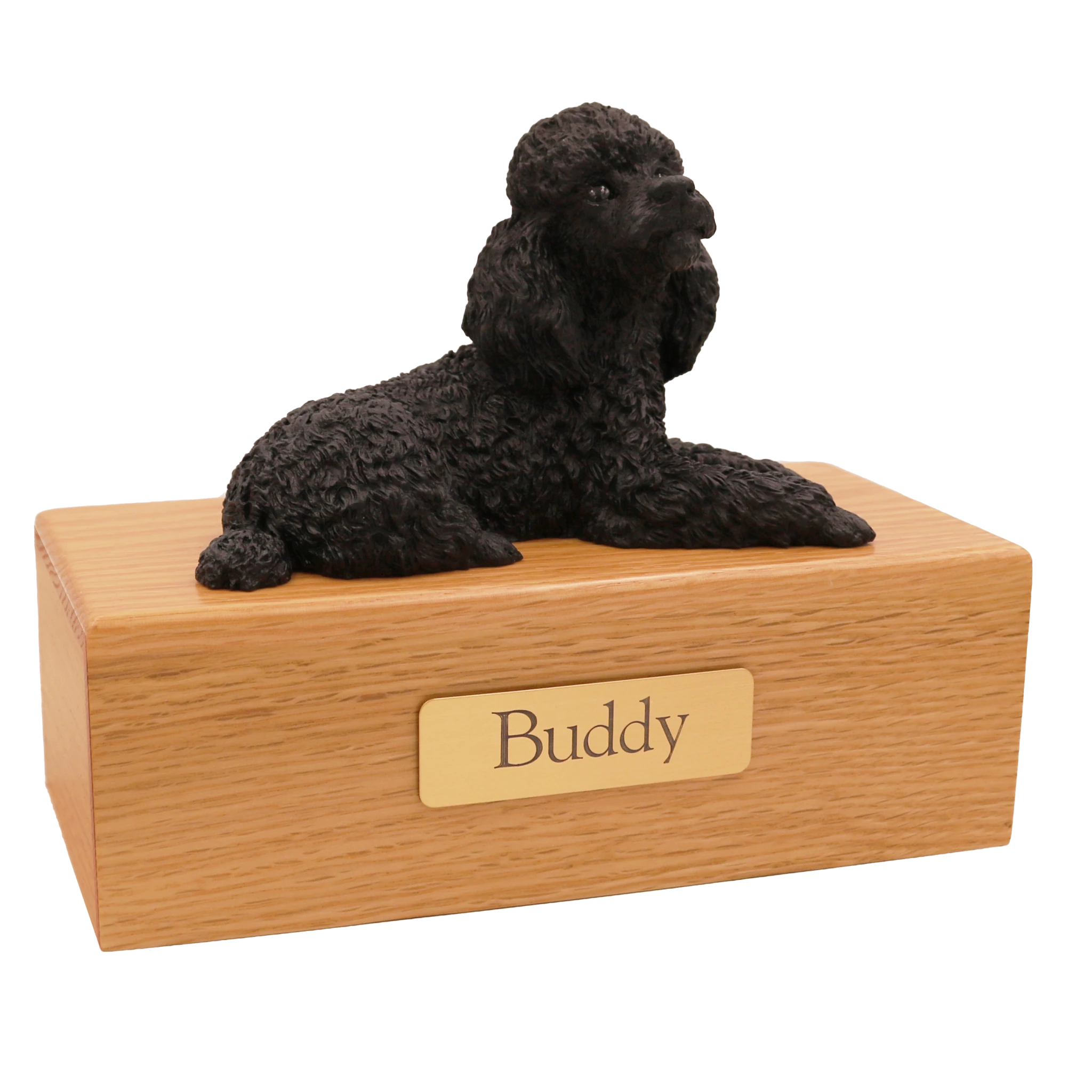 Simply Series Poodle Urn for Pet Ashes | Oak & Walnut | Funeral.com, Inc.