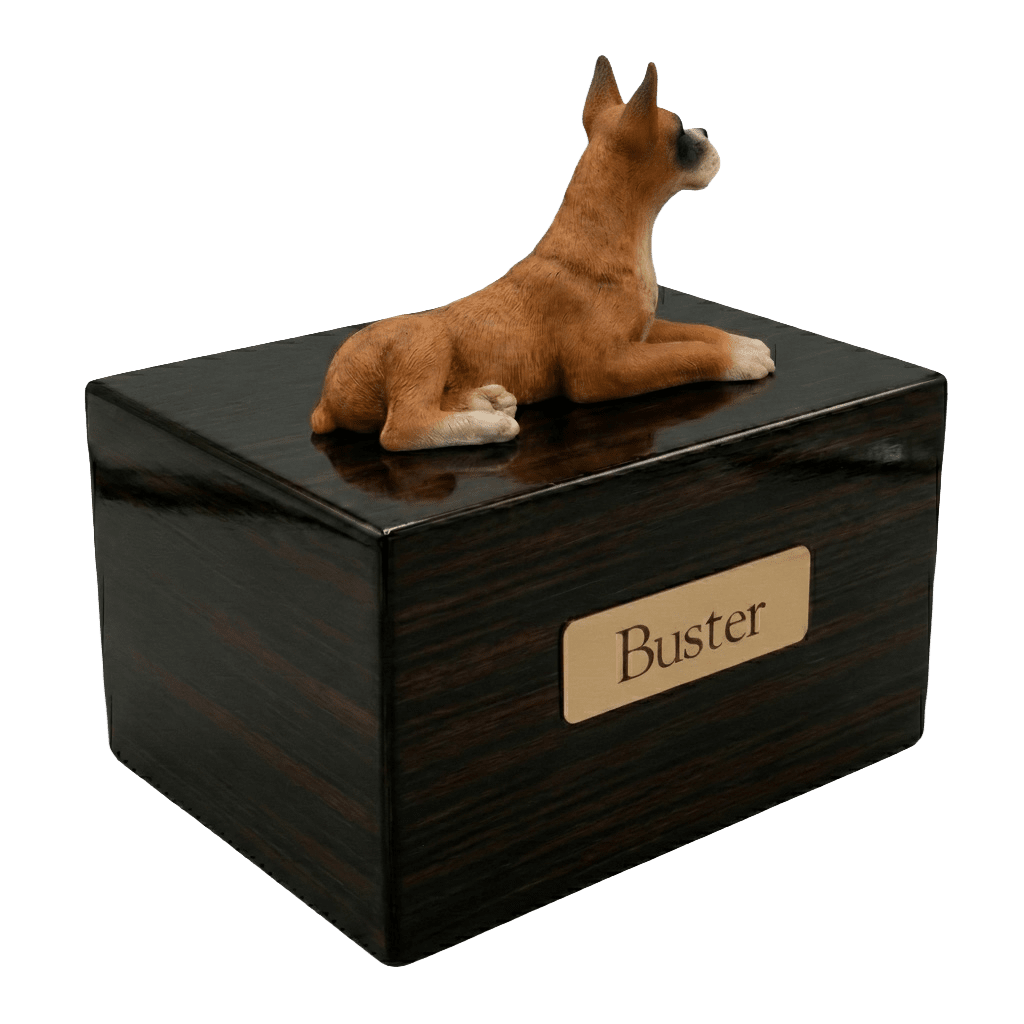 Simply Series Boxer Ears Up Figurine | Pet Cremation Urn | Funeral.com ...