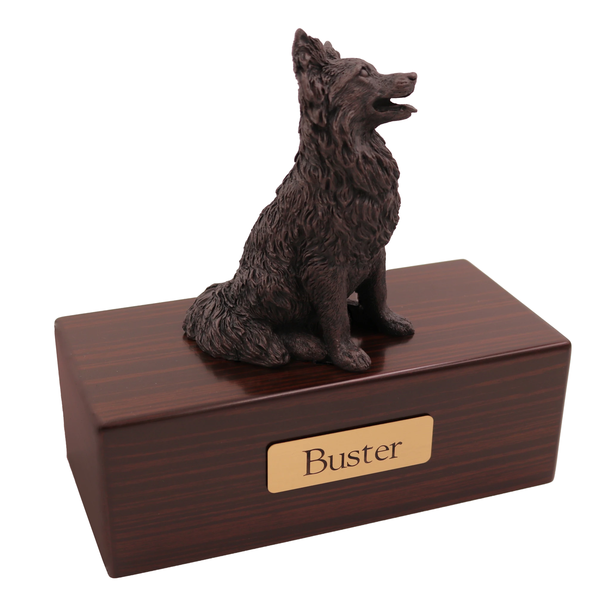 Simply Series Papillon Figurine Pet Cremation Urn | Oak & Walnut Base ...
