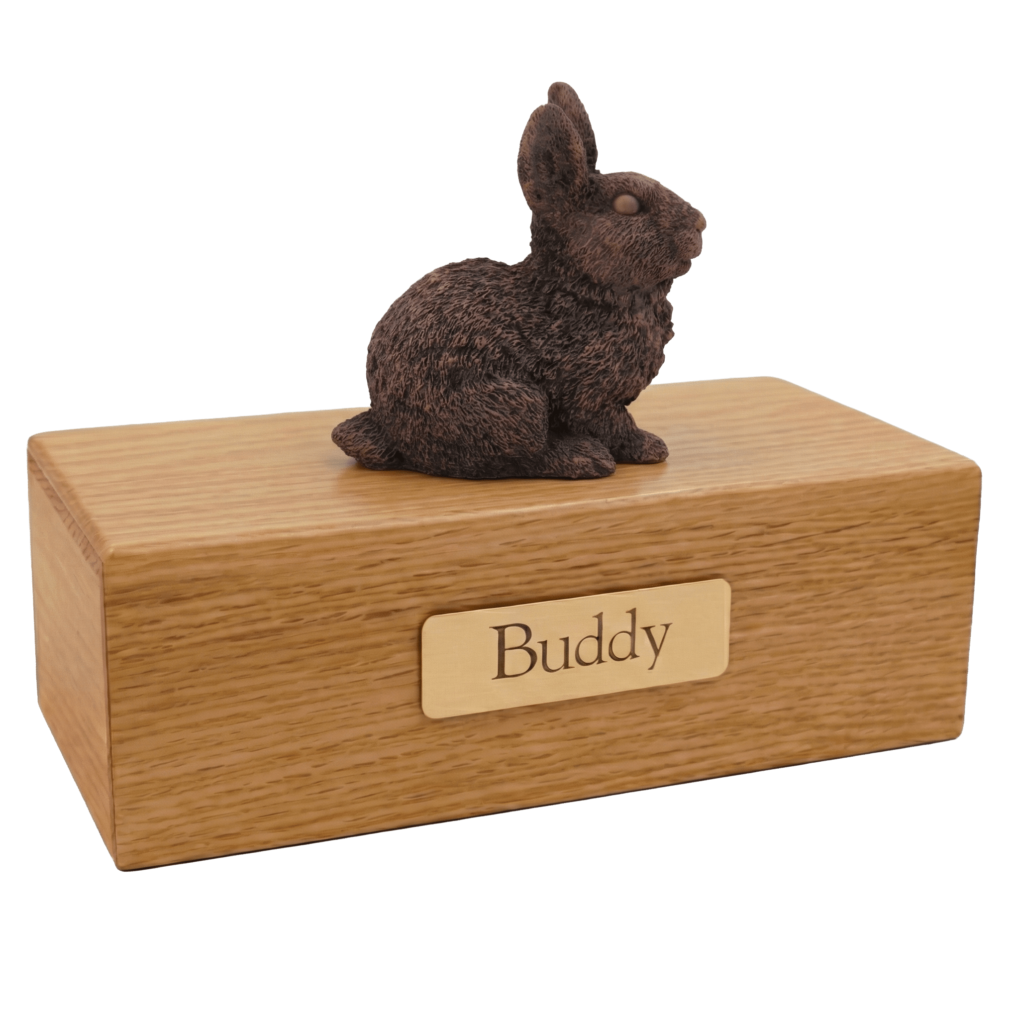 Simply Series Rabbits Figurine Pet Cremation Urn | Oak & Walnut Base ...