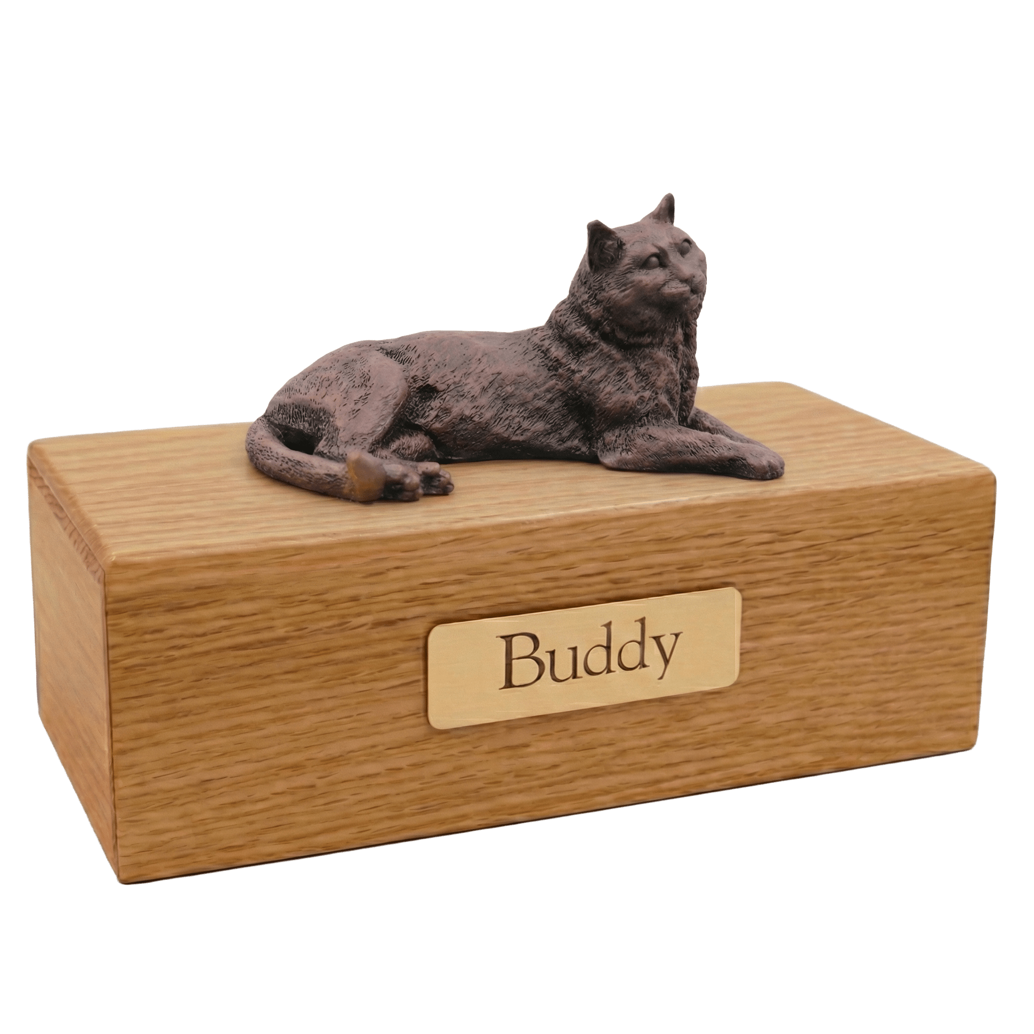 Bronze Tabby Lying Down Figurine Urn | Simply Series | Funeral.com, Inc.
