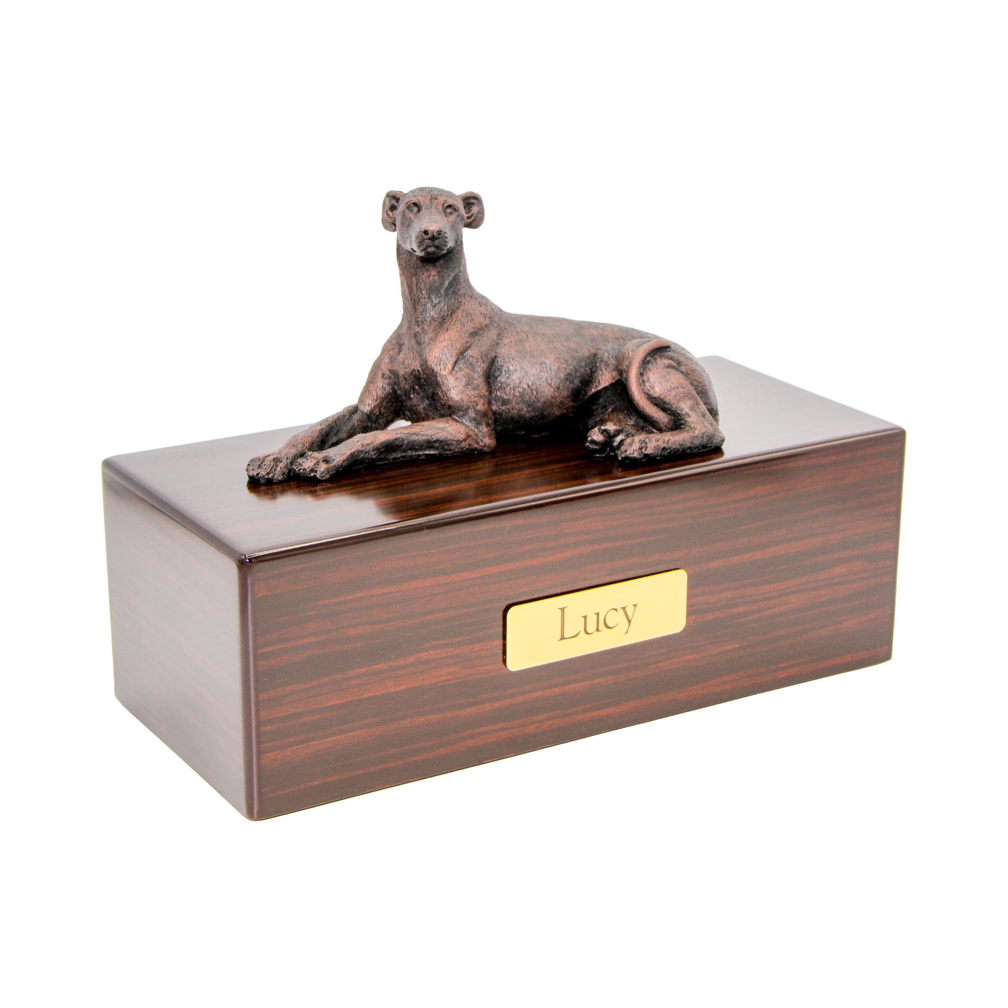 Simply Series Whippet Pet Urn | Oak & Walnut | Funeral.com, Inc.