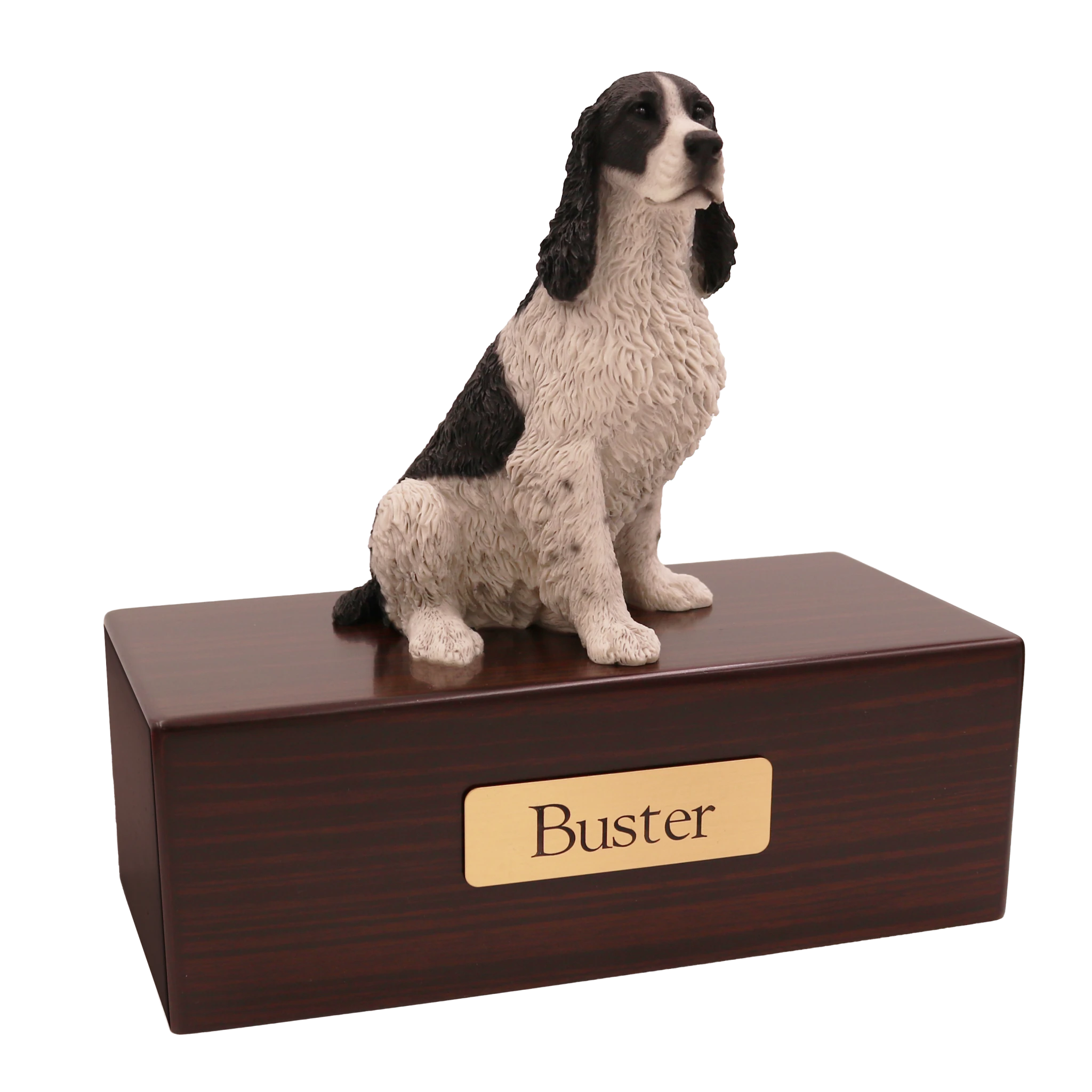 Springer Spaniel Figurine Pet Urn | Oak & Walnut Base Options | Funeral ...