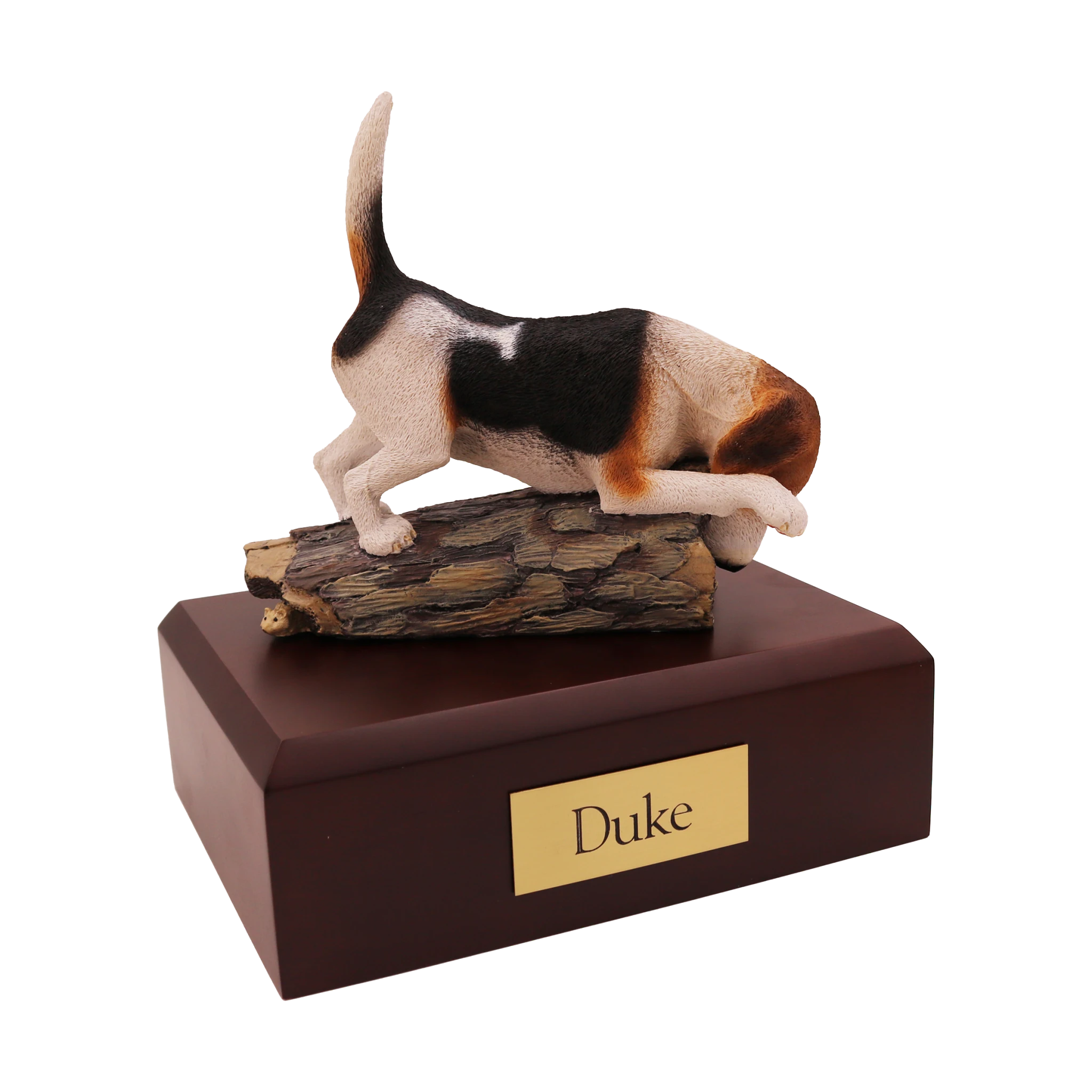 Tri-Color Beagle Figurine Cremation Urn | Resin Pet Memorial | Funeral ...