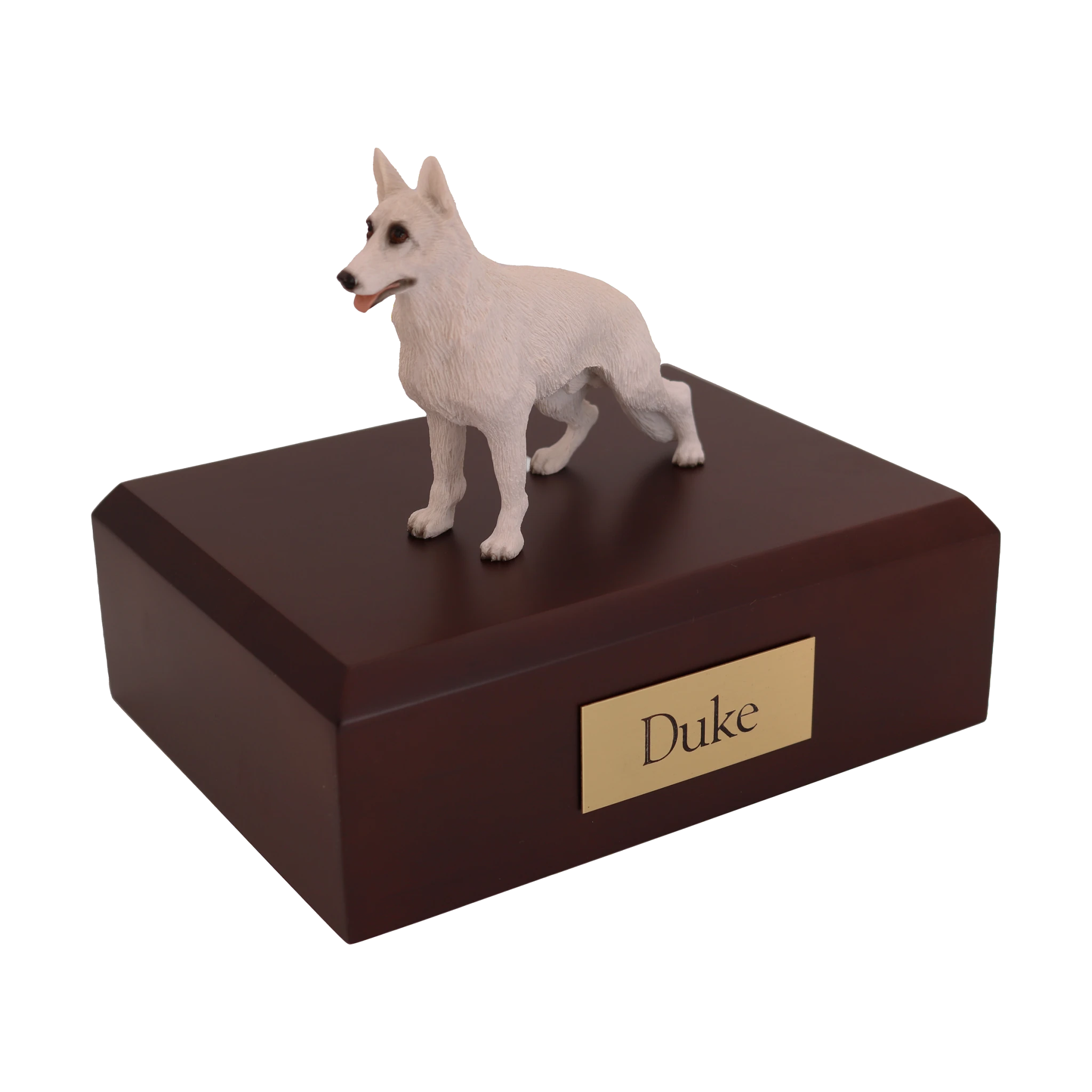 White German Shepherd Memorial Urn | Resin Figurine Tribute | Funeral ...